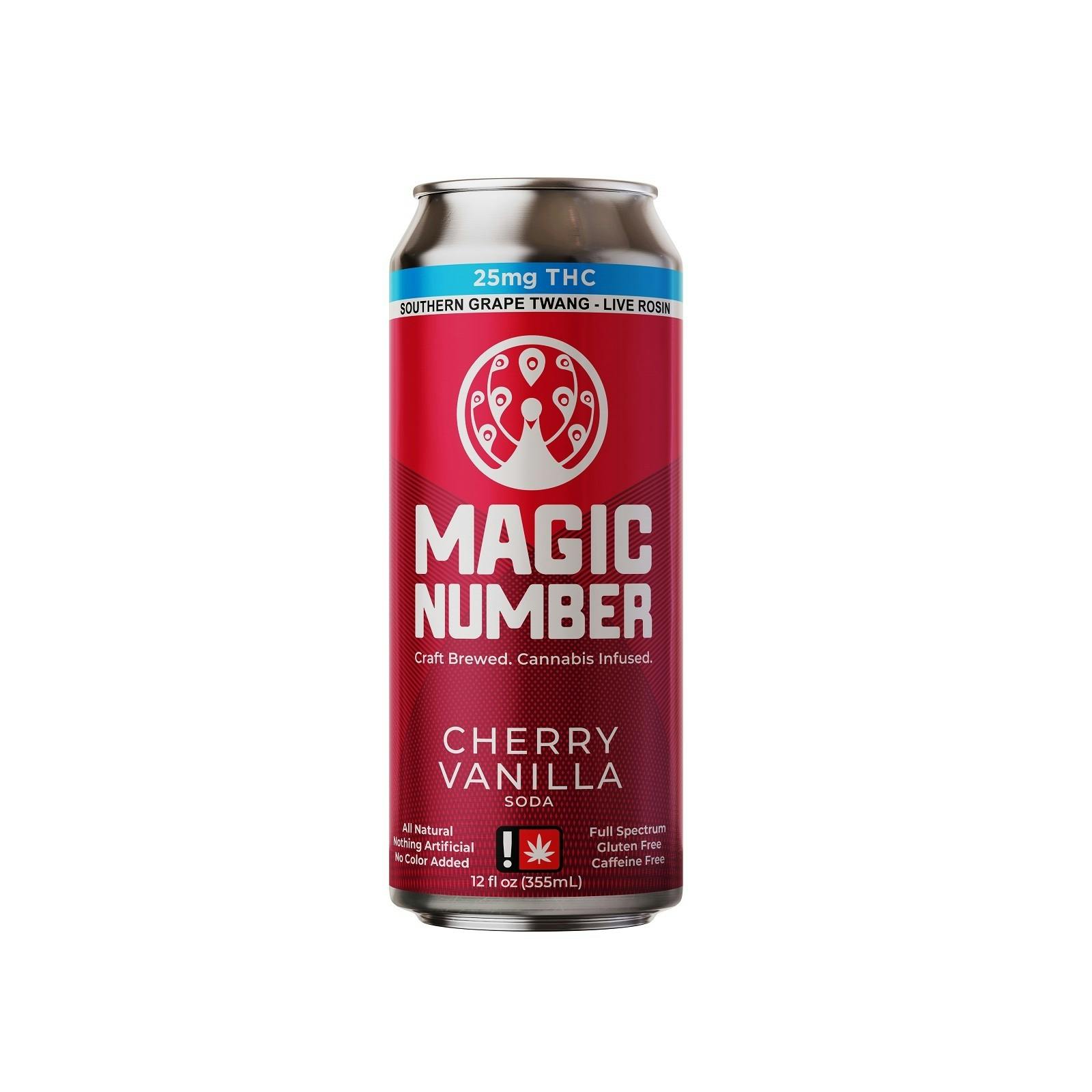 Cherry Vanilla Soda 25mg THC - Magic Number