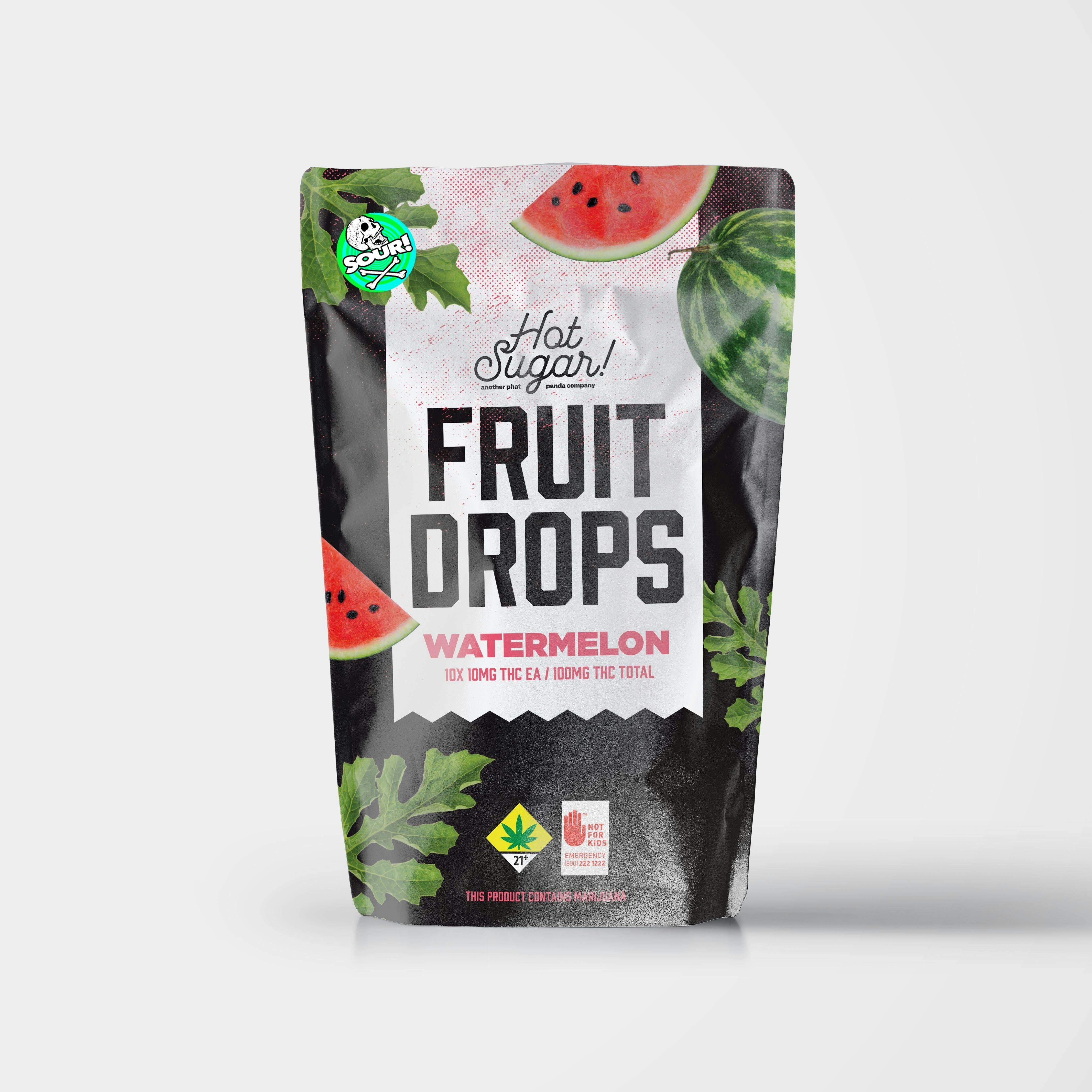 Sour Watermelon Fruit Drops (100mg) - Hot Sugar!