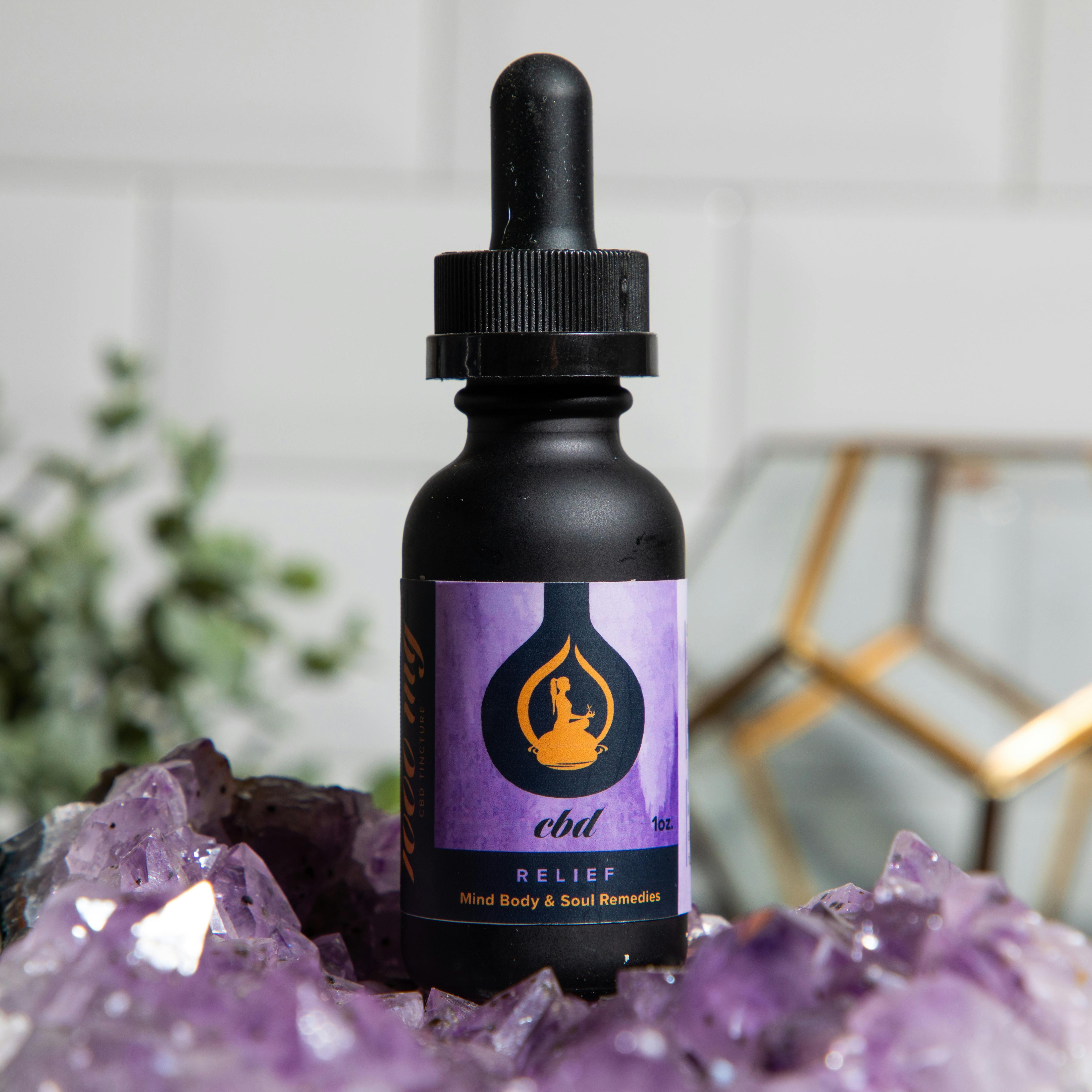 Relief 1 oz 1000mg CBD Tincture - Mind Body & Soul Support