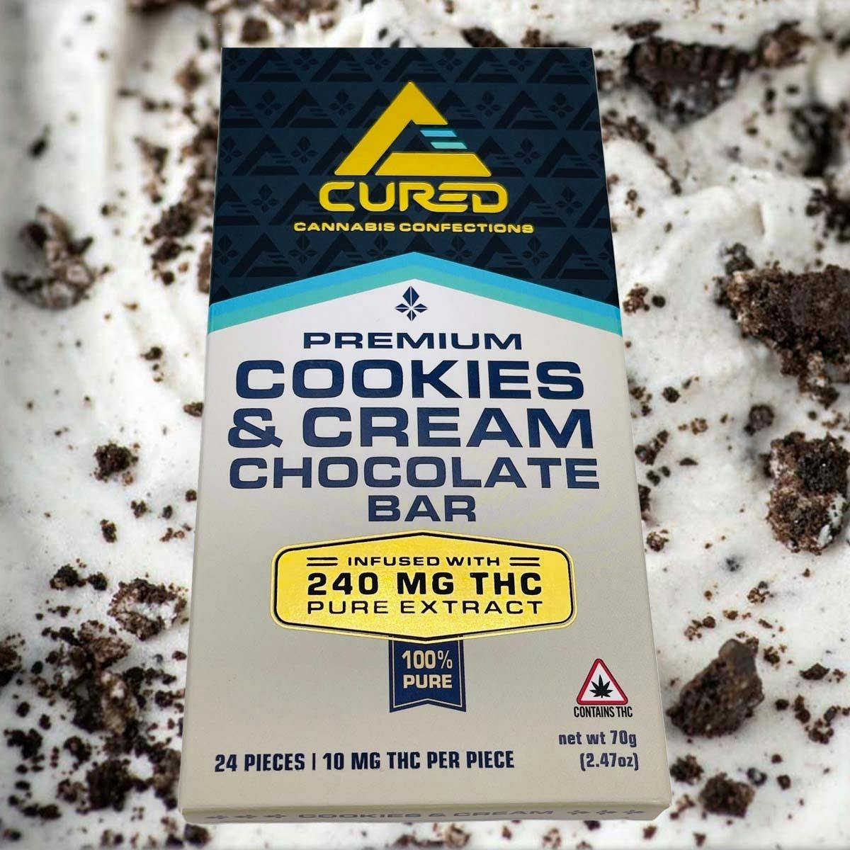 Cookies and Cream Chocolate Bar - Cured