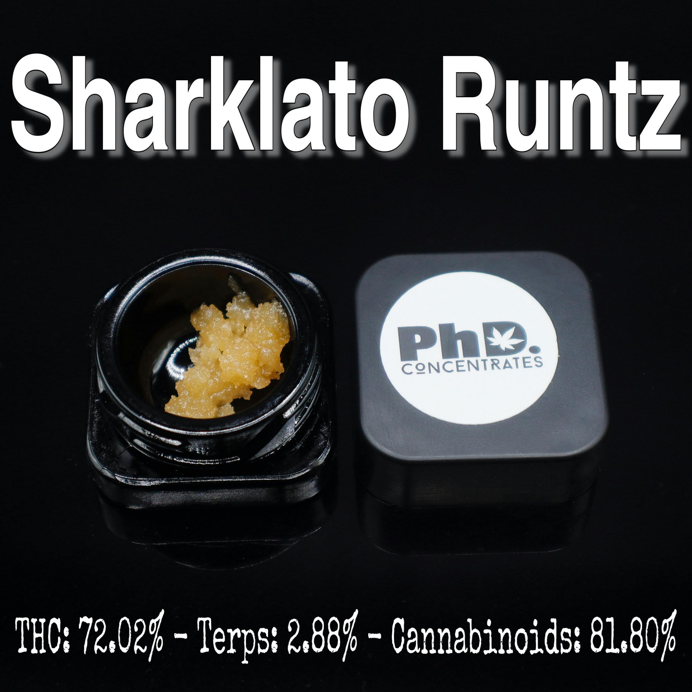 PhD Concentrate - 1 gram - Sharklato Runtz - 72.02% THC - Pharmicated