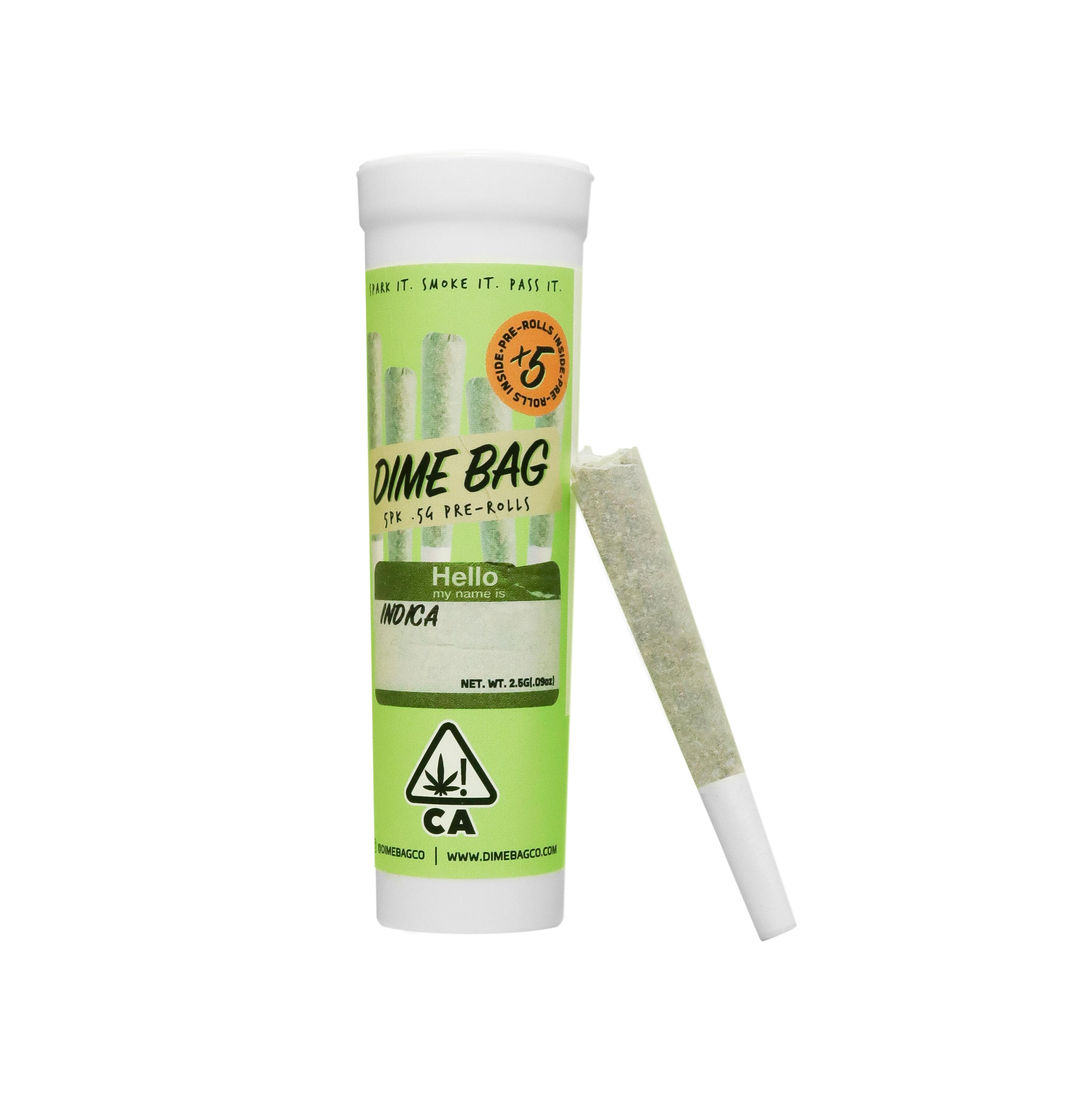 Dime Bag | 9 Pound Hammer Indica 5pk Pre-rolls (2.5g) - Dime Bag