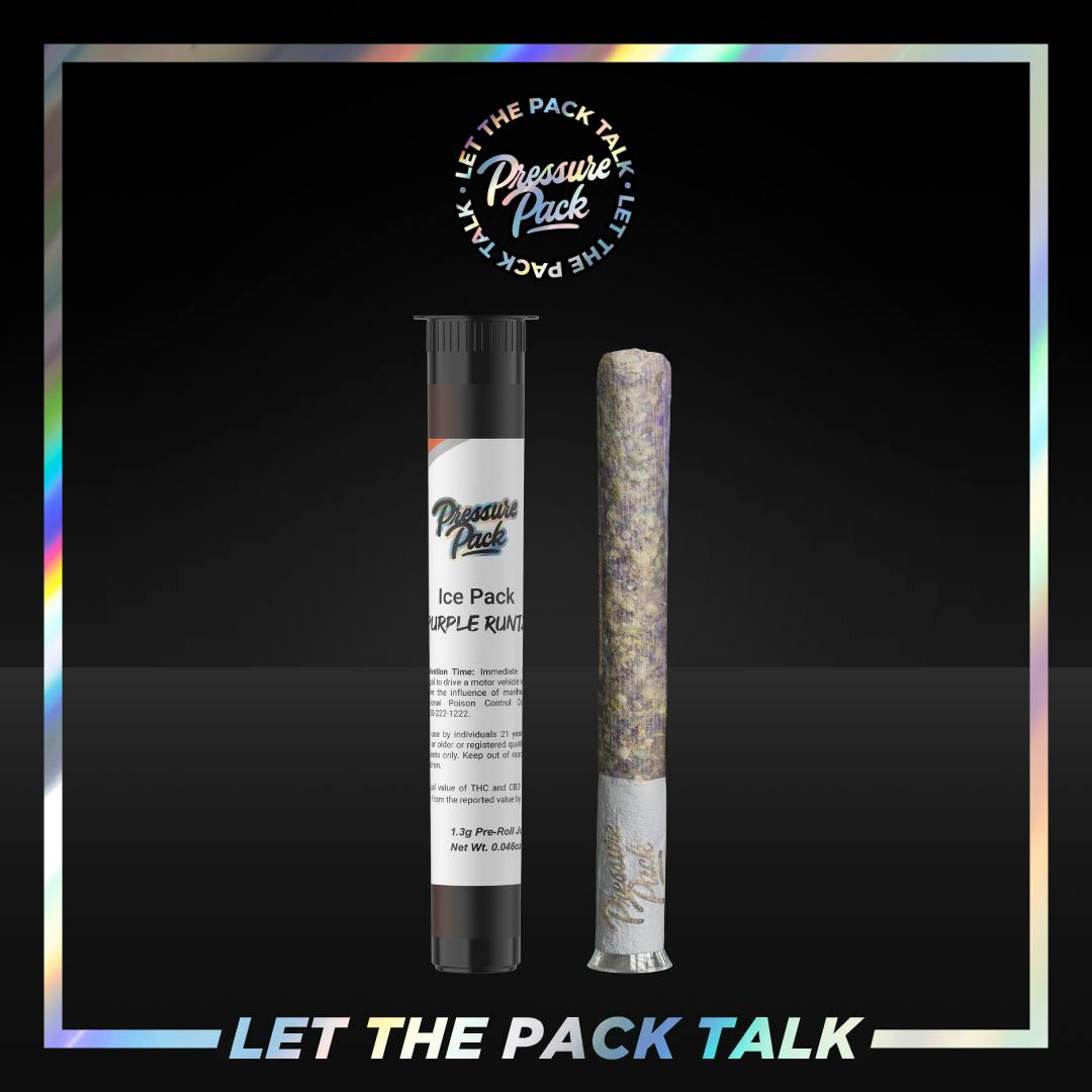 Pressure Pack x Vezzo Ice Pack Purple Runtz Pre-Roll 1.3g - Pressure Pack
