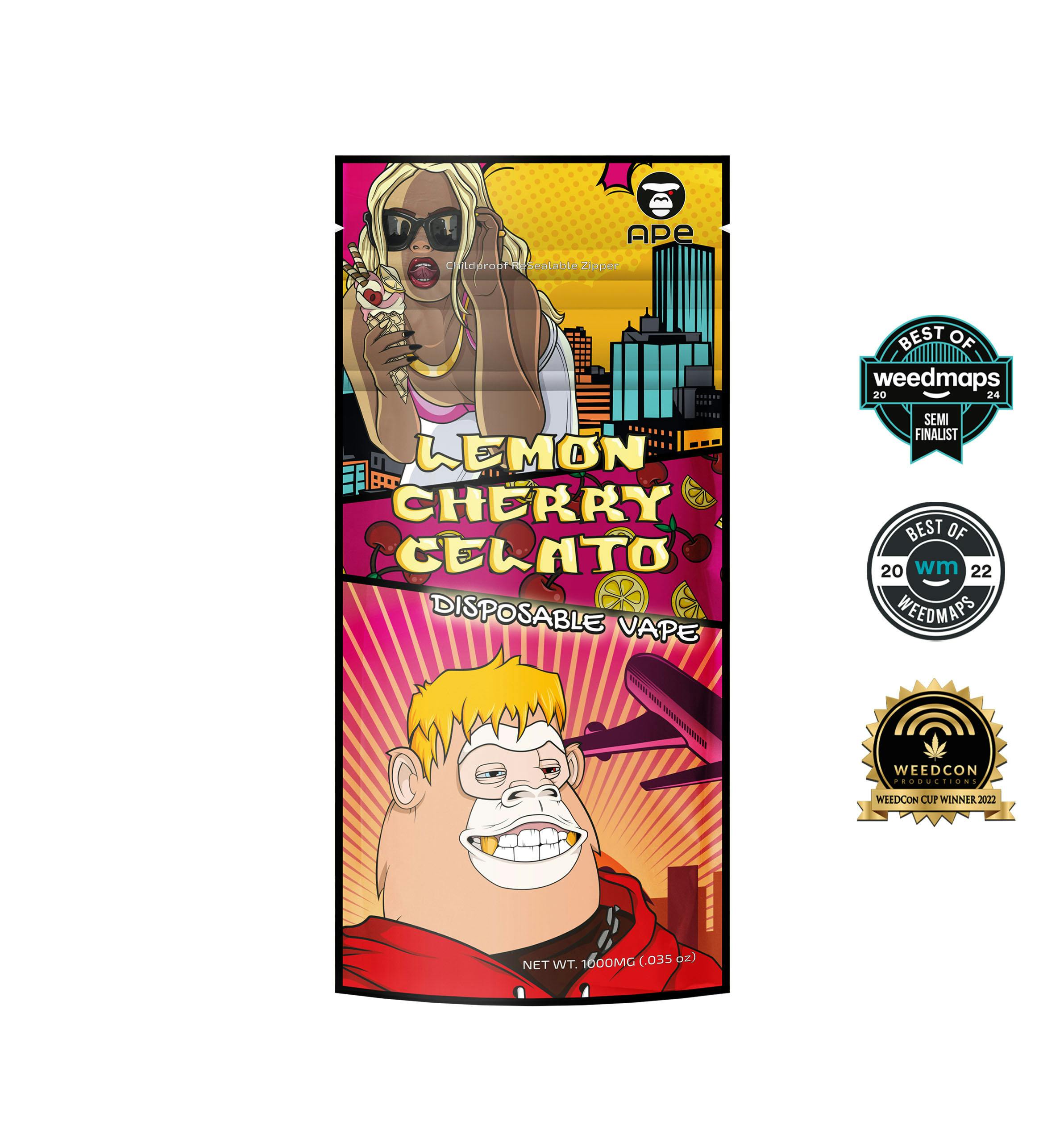 Lemon Cherry Gelato (Hybrid) — 1g APE Disposable Vape - APE Premium ...