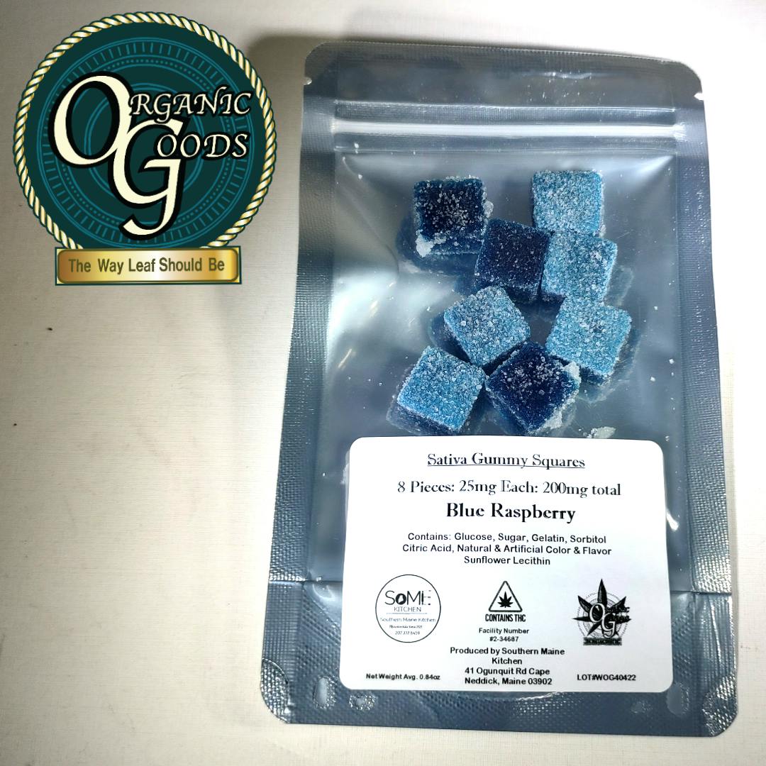 Organic Goods 200mg Sativa Blue Raspberry Gummies | Weedmaps