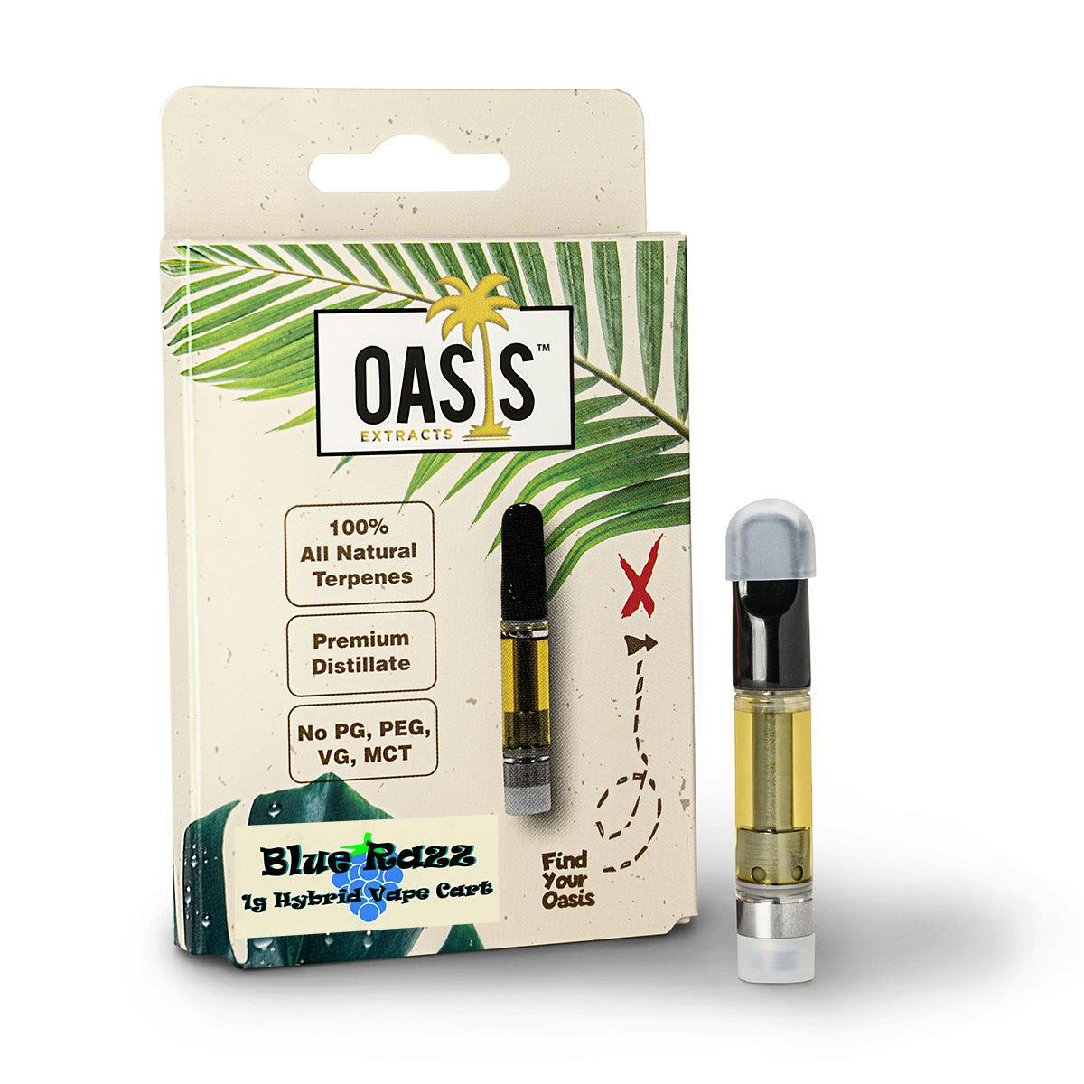 Oasis | Blue Razz 1g 510 Cart - Monster Xtracts