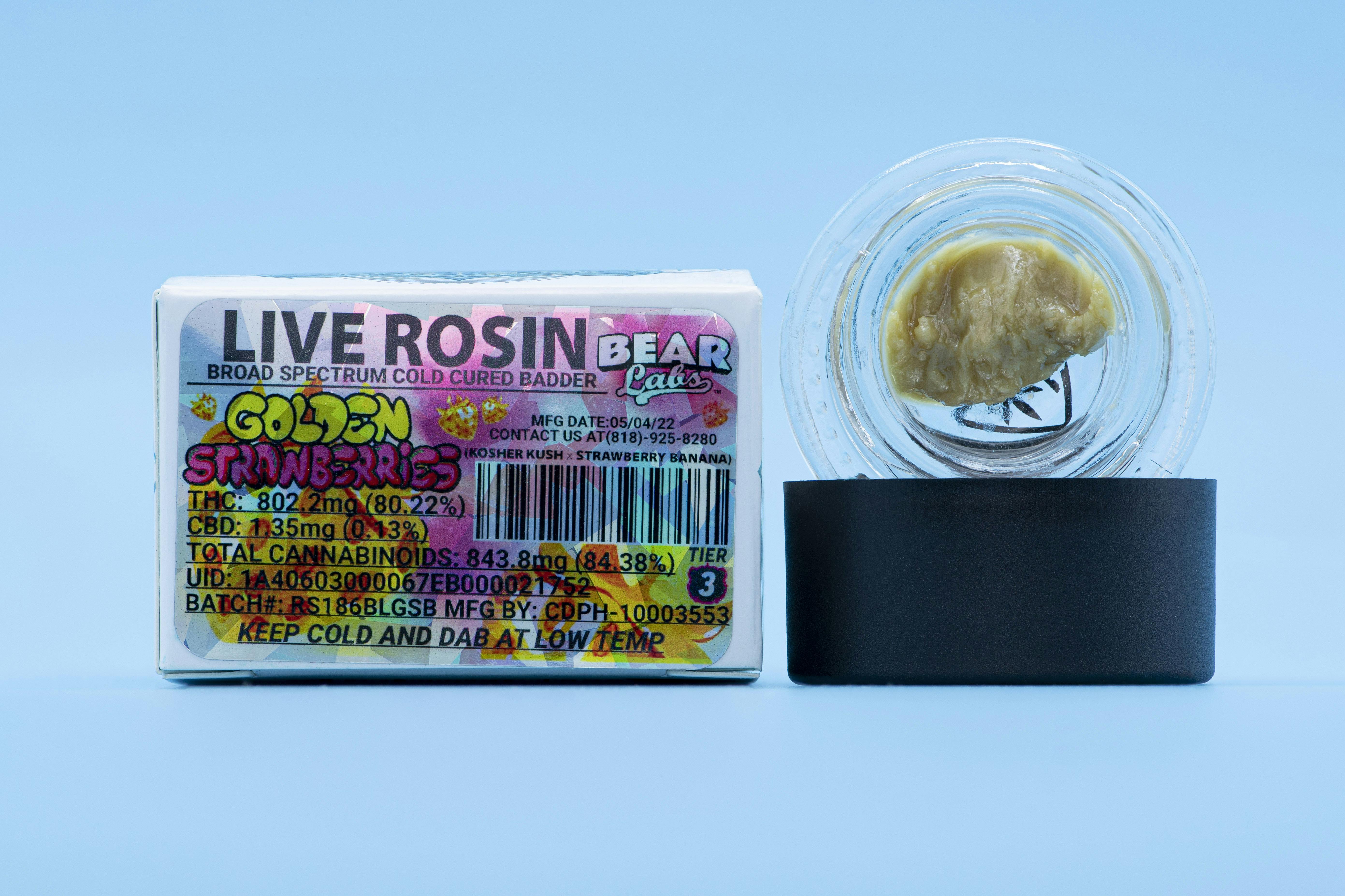 Golden Strawberries T3 Live Rosin - 1g - Bear Labs