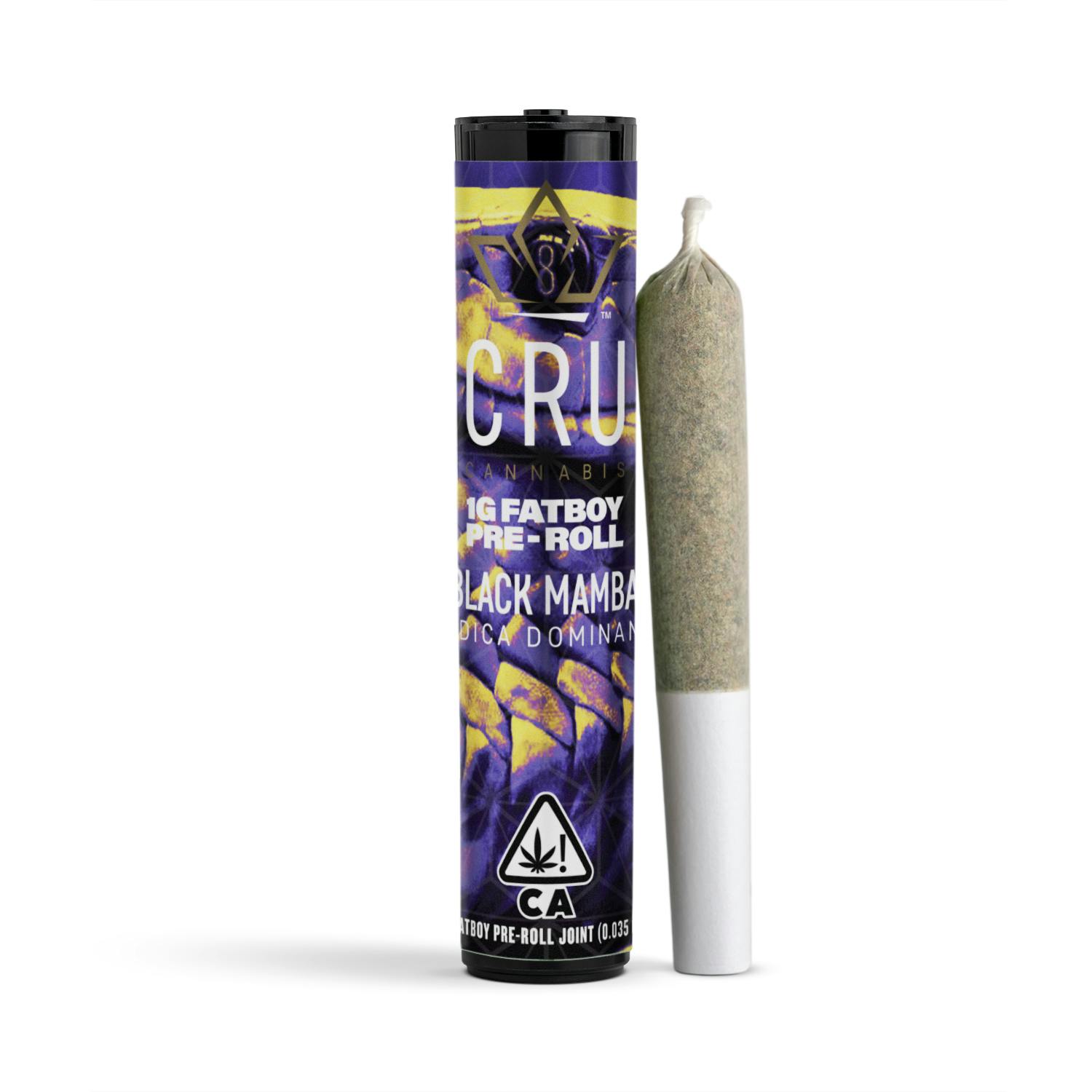 Black Mamba (1G Fatboy Pre-Roll) - CRU Cannabis