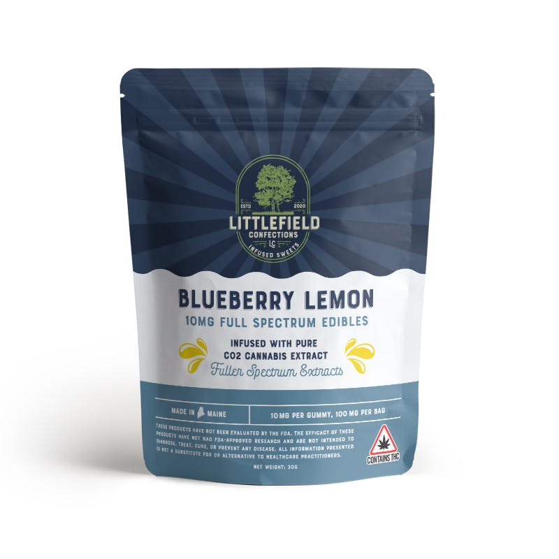 Blueberry Lemon Full Spectrum Gummies 10mg/pc 100mg Total - Littlefield ...
