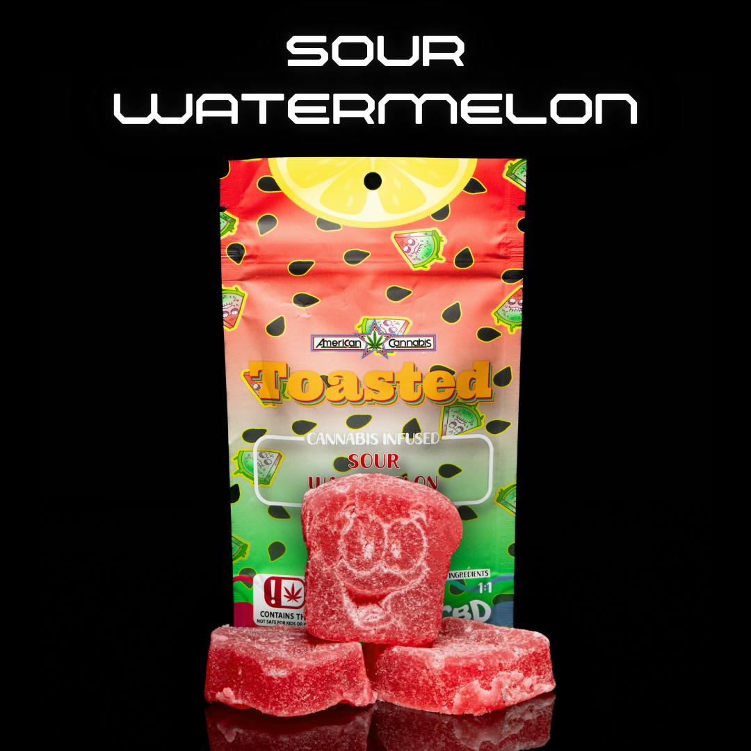 ACC Toasted Gummies Sour Watermelon 10pk (Hybrid) - American Cannabis ...