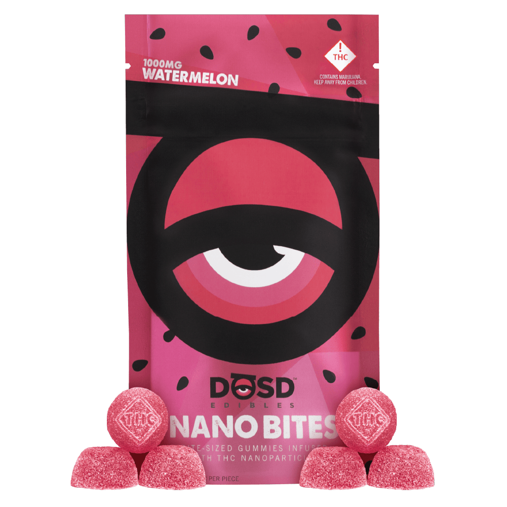 Nano Bites - Watermelon 1000mg, Hybrid Enhanced - DŌSD Edibles