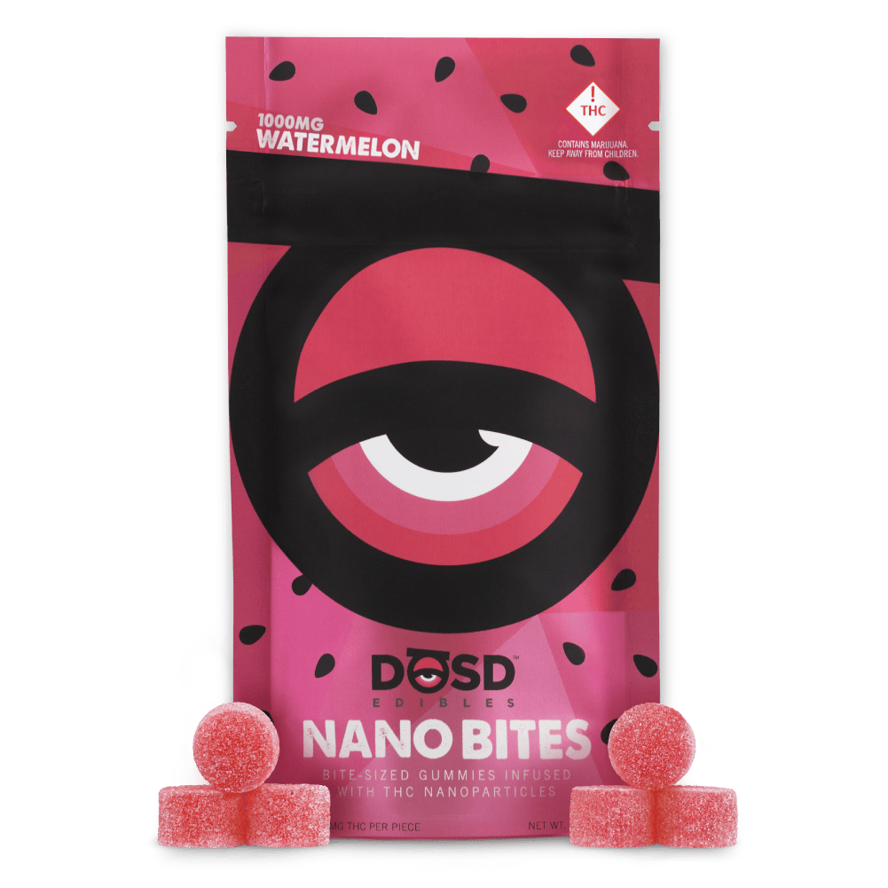Nano Bites - Watermelon 1000mg, Indica Enhanced - DŌSD Edibles