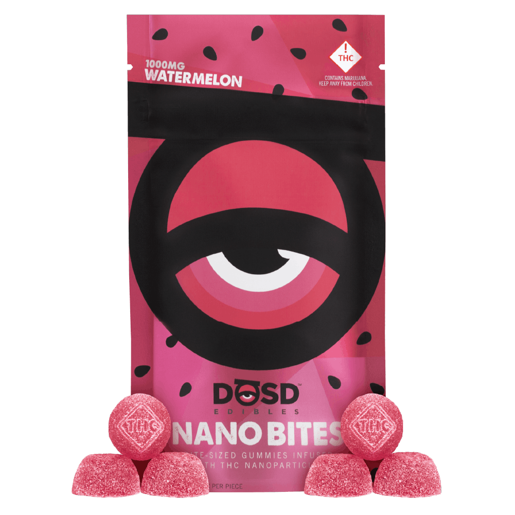 Nano Bites - Watermelon 1000mg, Indica Enhanced - DŌSD Edibles