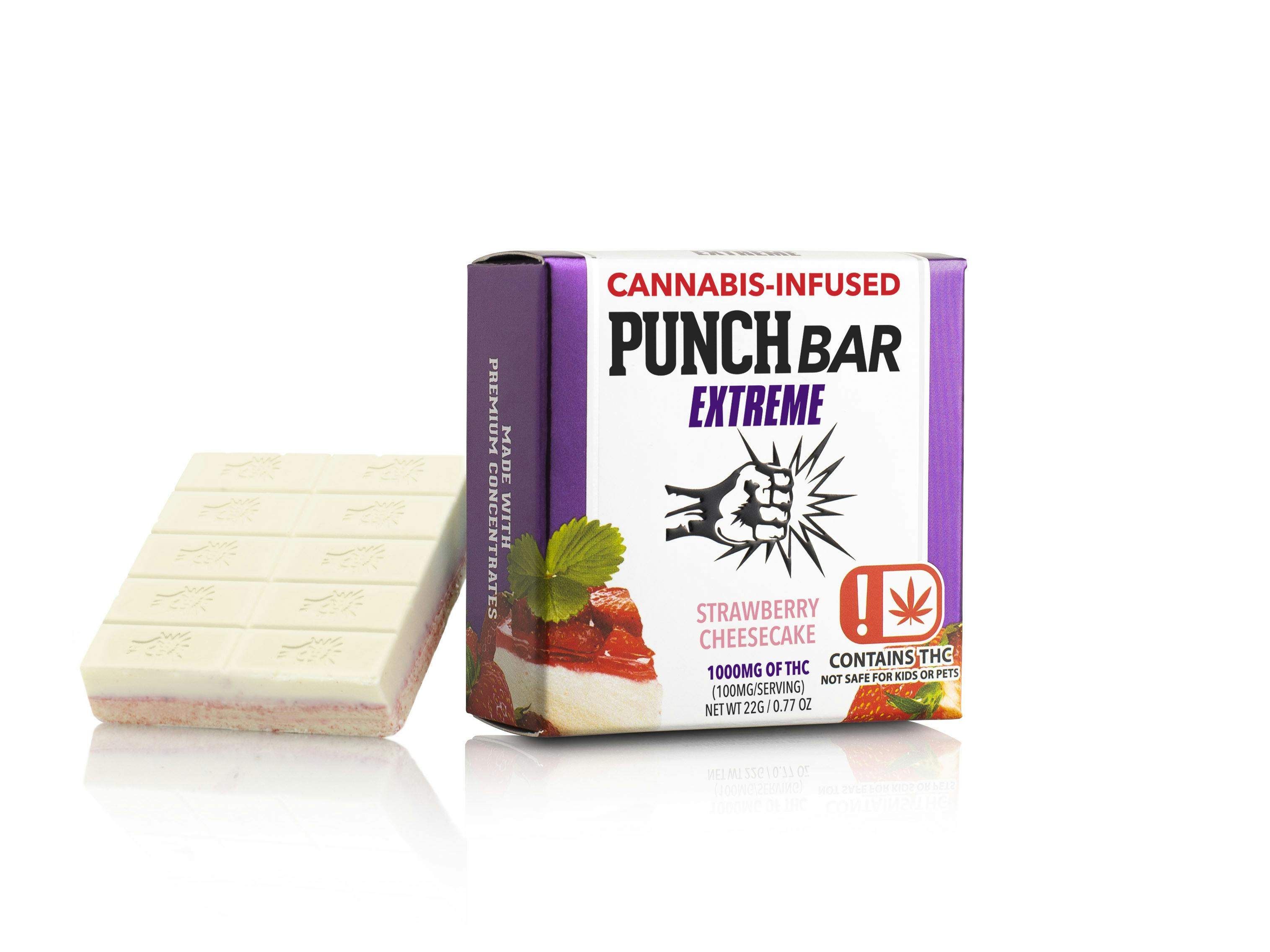 Strawberry Cheesecake White Chocolate Extreme PunchBar 1,000mg (OK ...
