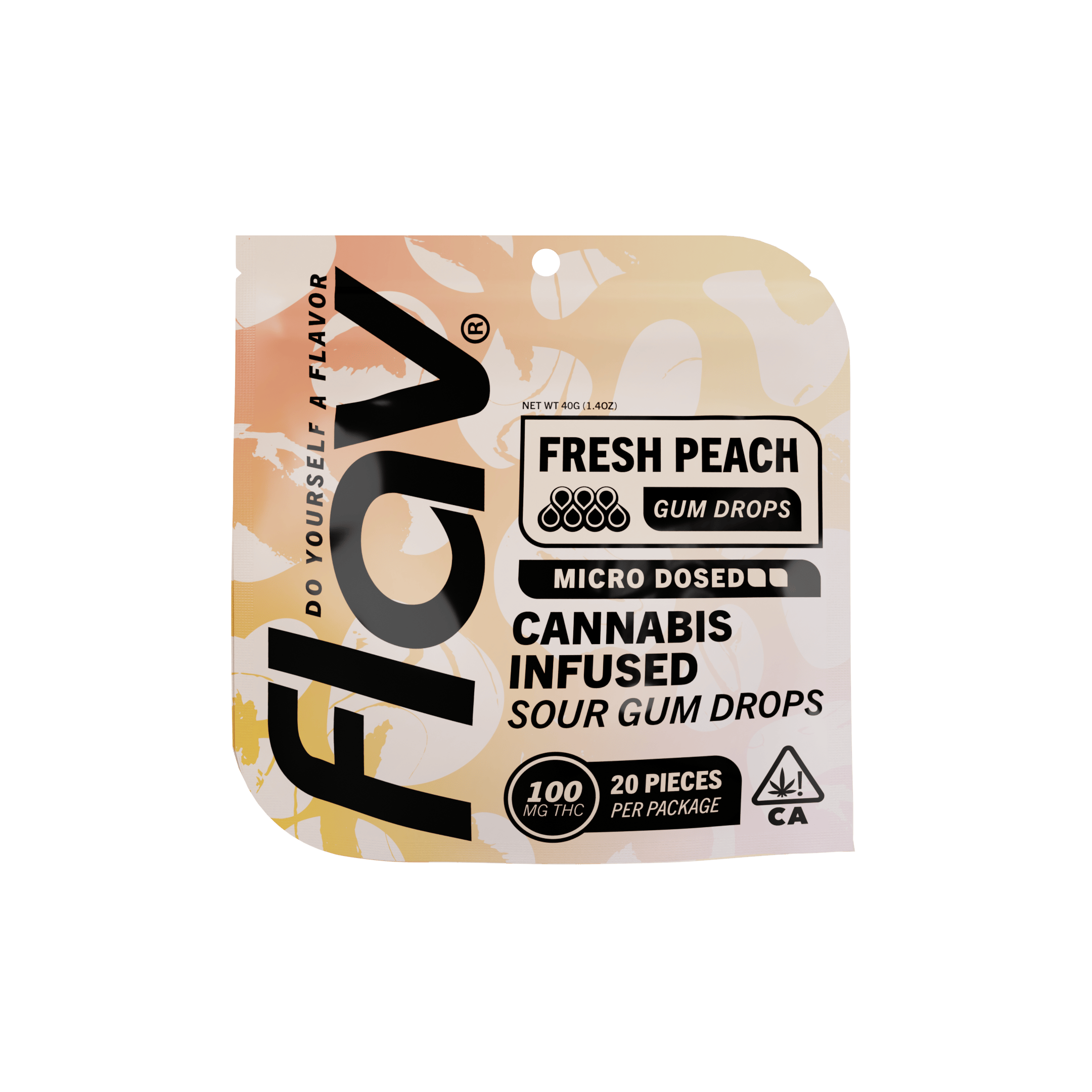 Gummy Drops - Peach Microdosed - 100mg 20pk - Flav