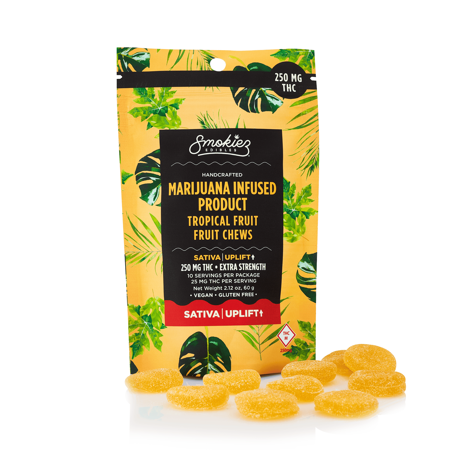 Smokiez SATIVA Tropical Fruit Chews - 250mg - MO - Smokiez Edibles