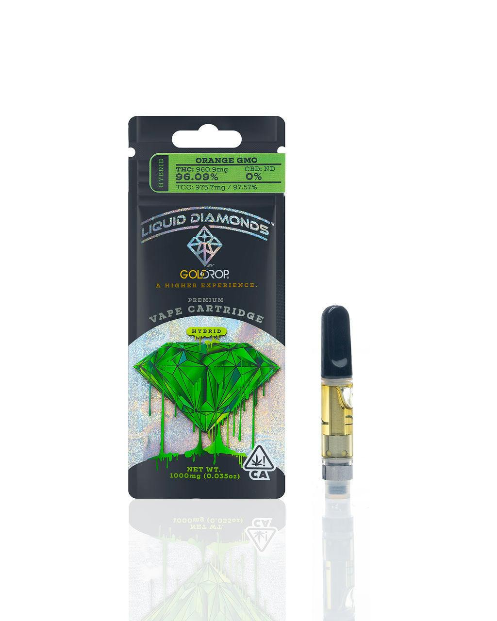 Orange GMO Liquid Diamonds® Cartridge - 1 Gram - GoldDrop