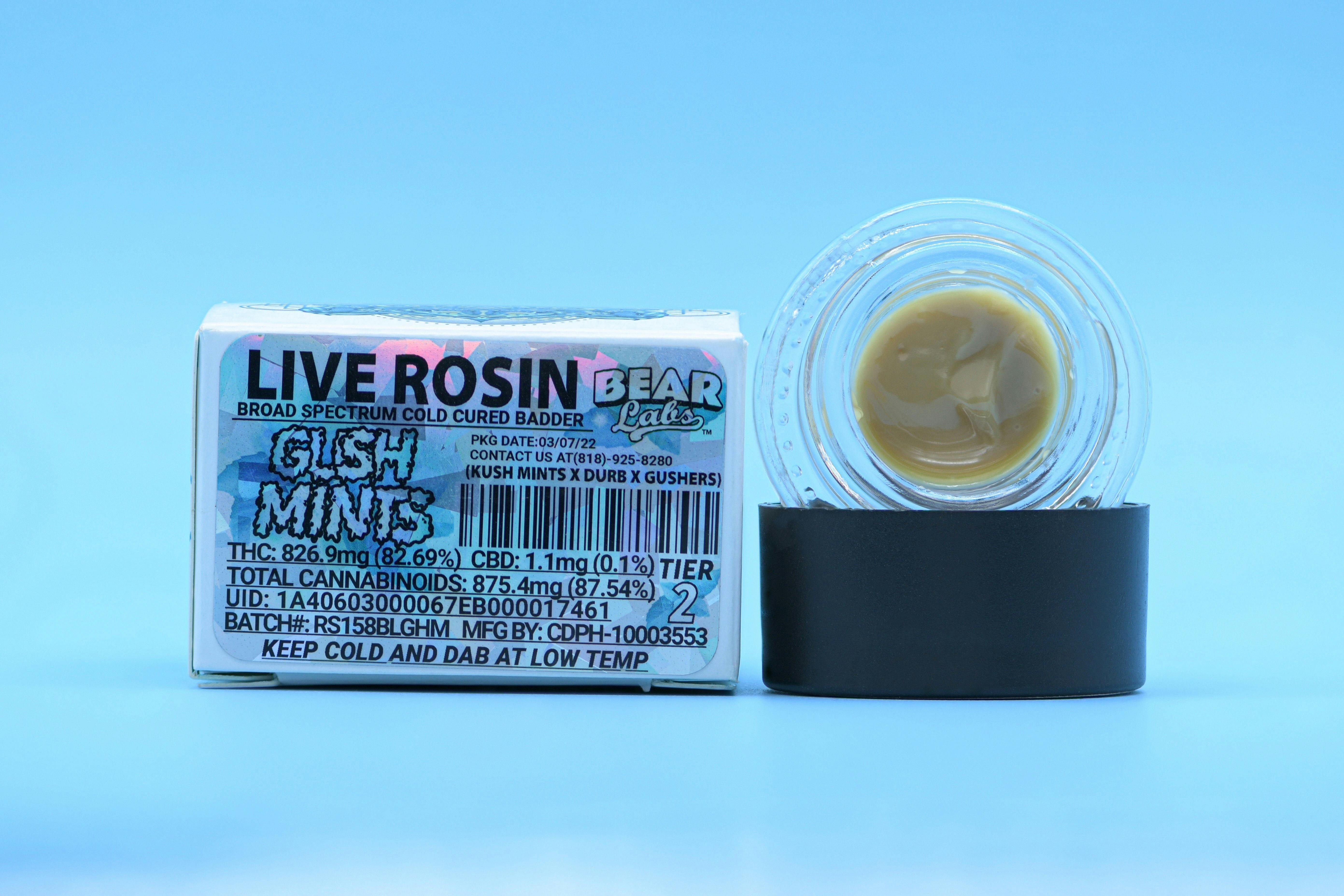 Gush Mintz T2 Live Rosin - 1g - Bear Labs