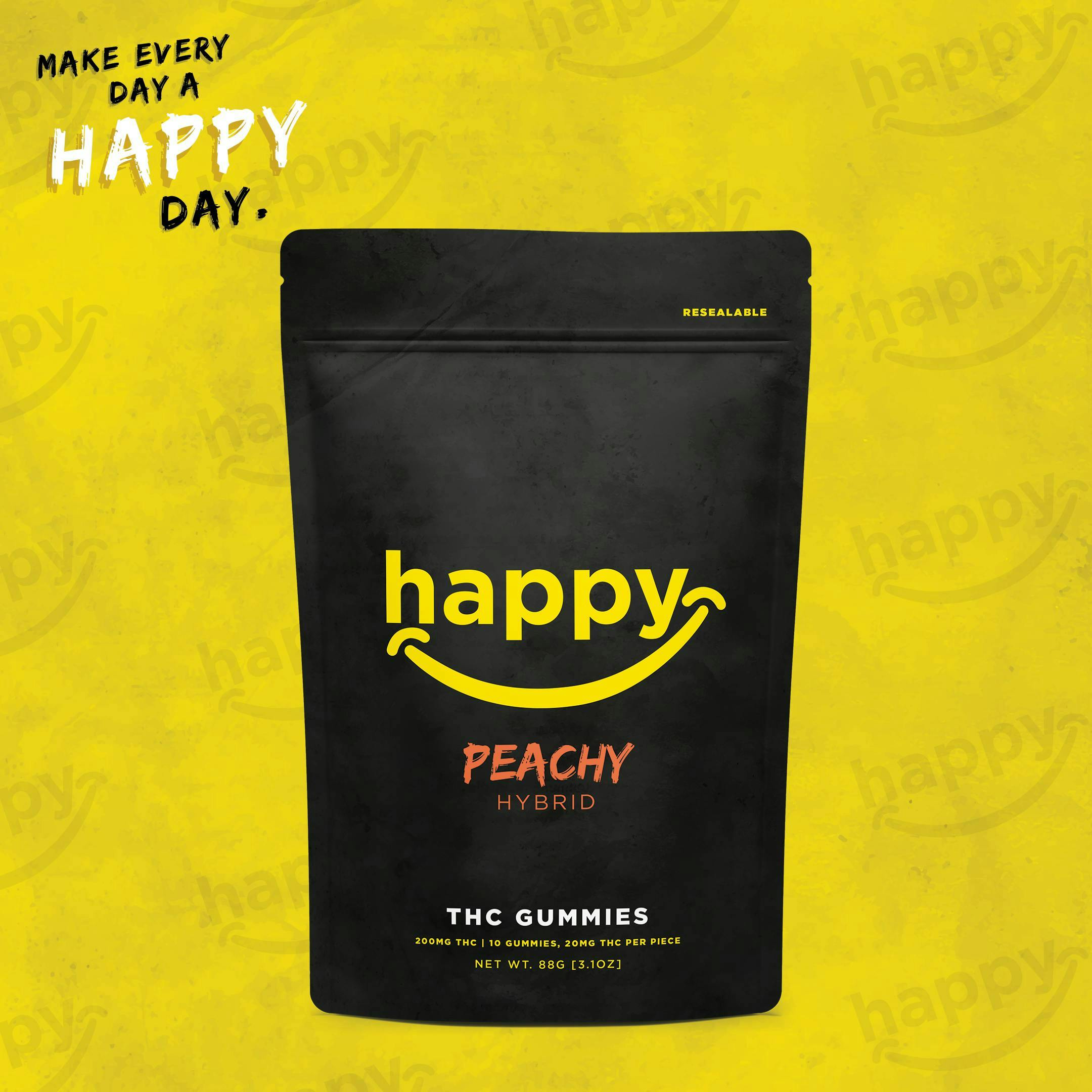 Peachy - 200MG Gummies - Happy's - MED - Dispo