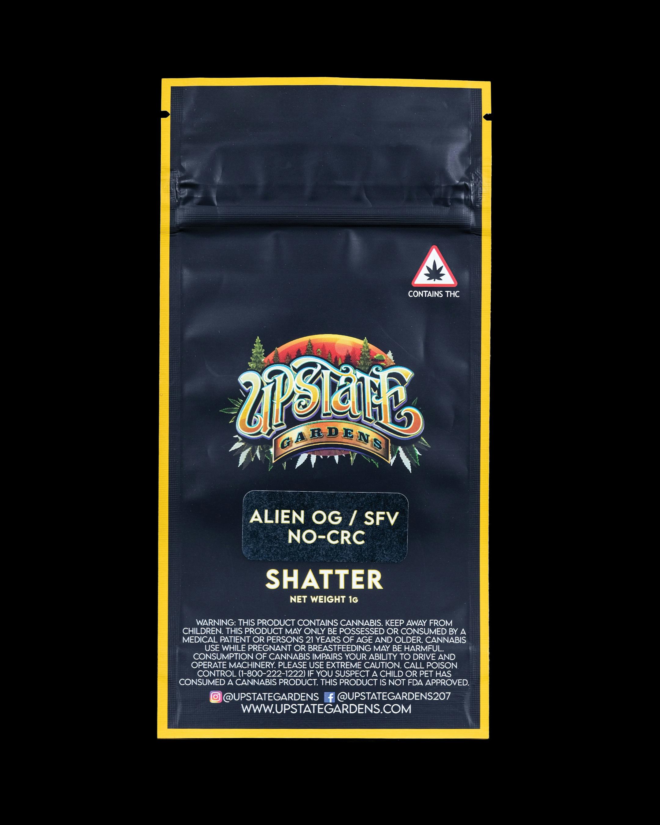 Shatter : 1g - Alien OG/SFV NO-CRC - Upstate Gardens