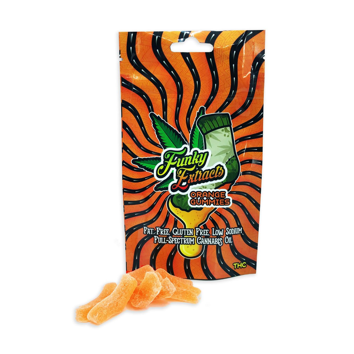 Funky Extracts Gummies - Orange 100mg (10pk) - Funky Extracts