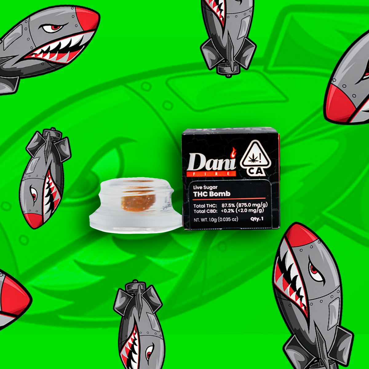 THC Bomb - Premium Live Resin Sugar Concentrate - 1g - Dani Fire