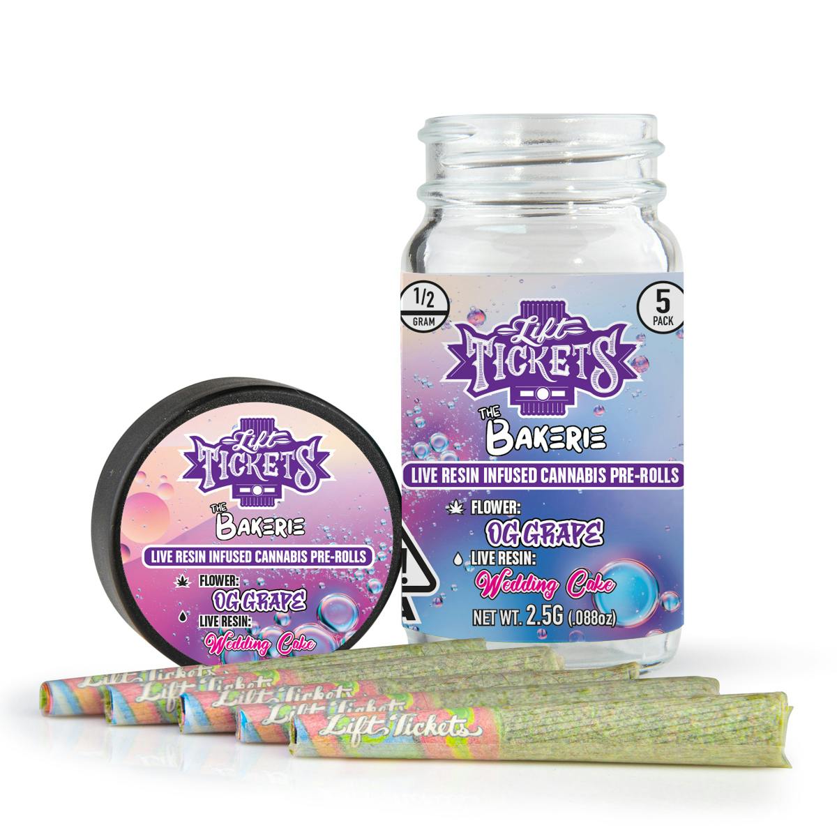 OG Grape x Wedding Cake - Infused Pre-Roll 5-Pack - Lift Tickets