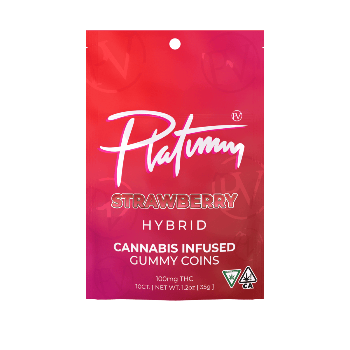 Platinum Vape 100mg Gummies - Strawberry (Hybrid) - Platinum Vape