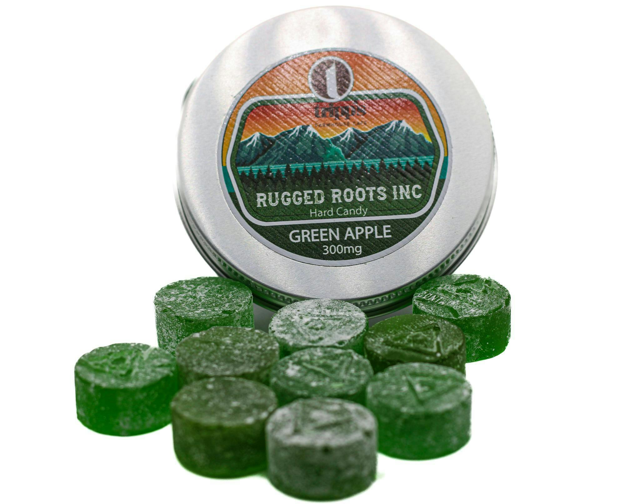 Rugged Roots - Green Apple 300mg Hard Sweets - Rugged Roots
