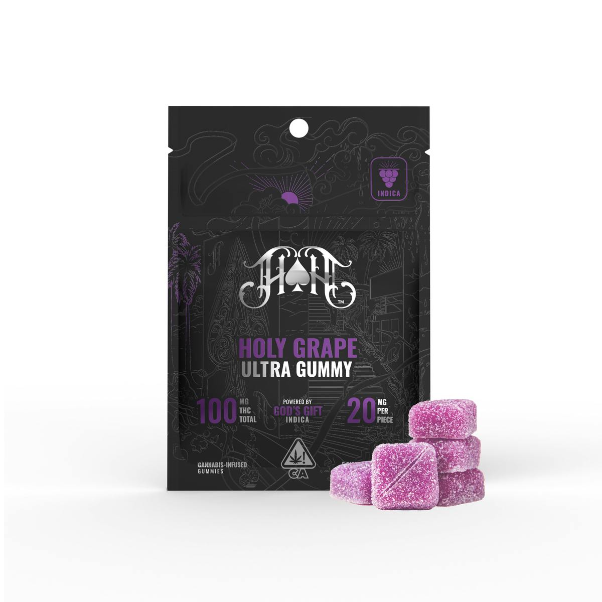Holy Grape | Indica - Ultra Pure Gummies - 100mg THC - Heavy Hitters