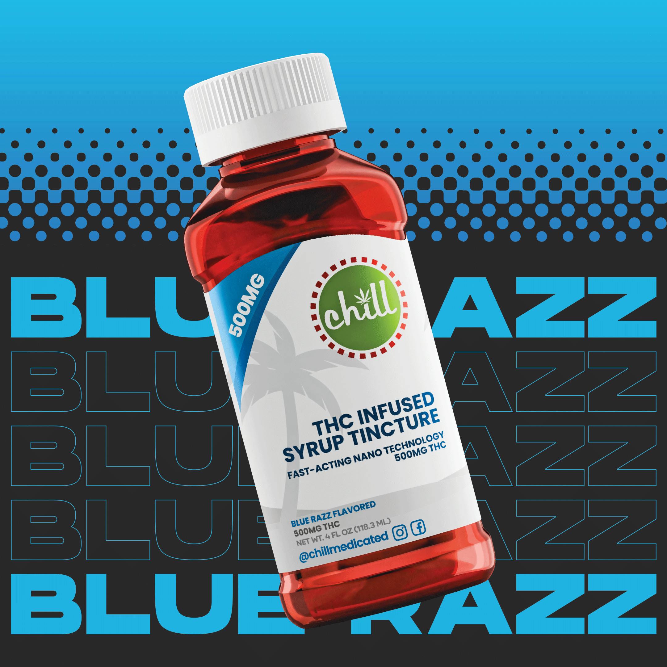 Blue Razz | 500mg THC Syrup Tincture | Chill Medicated | REC - Chill ...