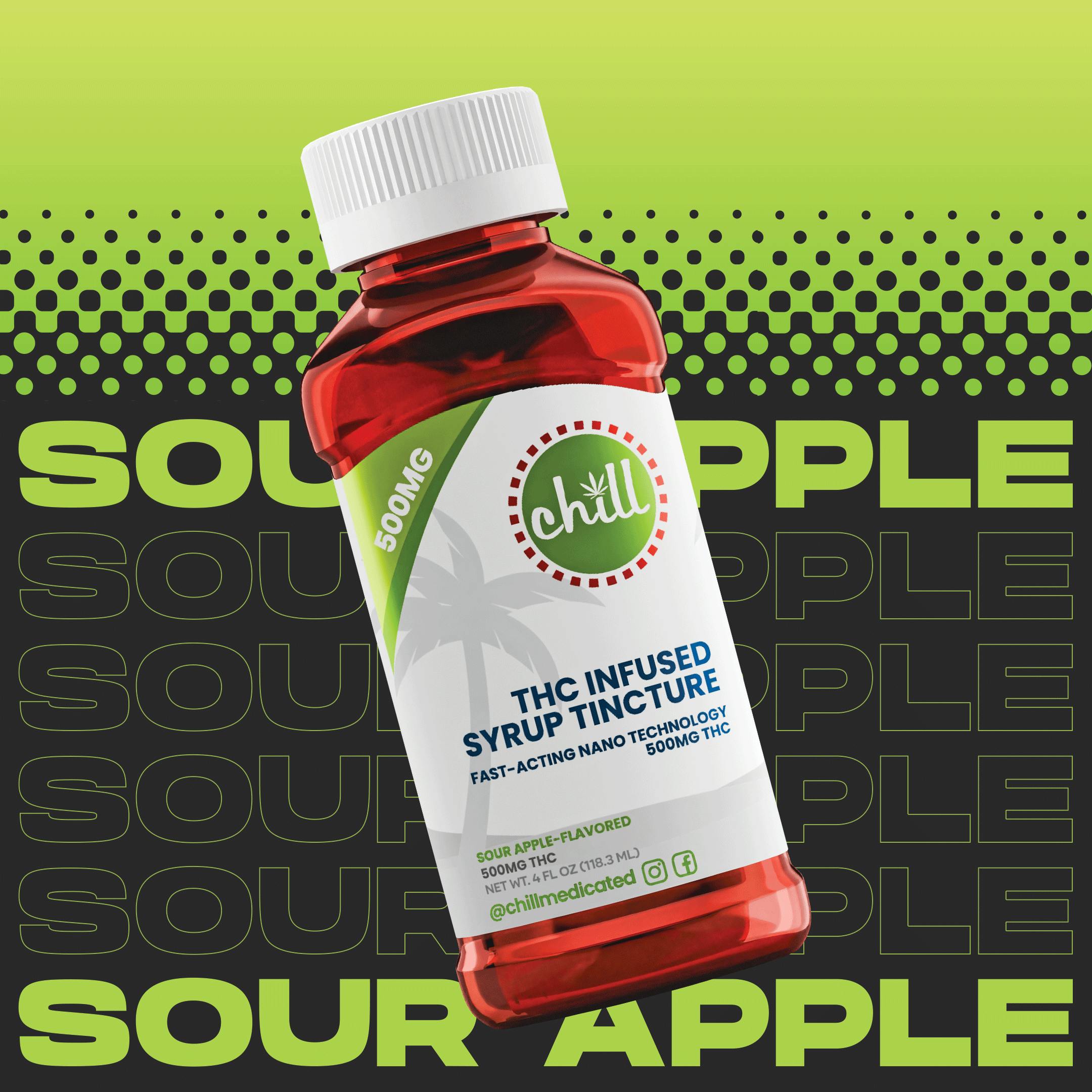 Sour Apple | 500mg THC Syrup Tincture | Chill Medicated | MED - Chill ...