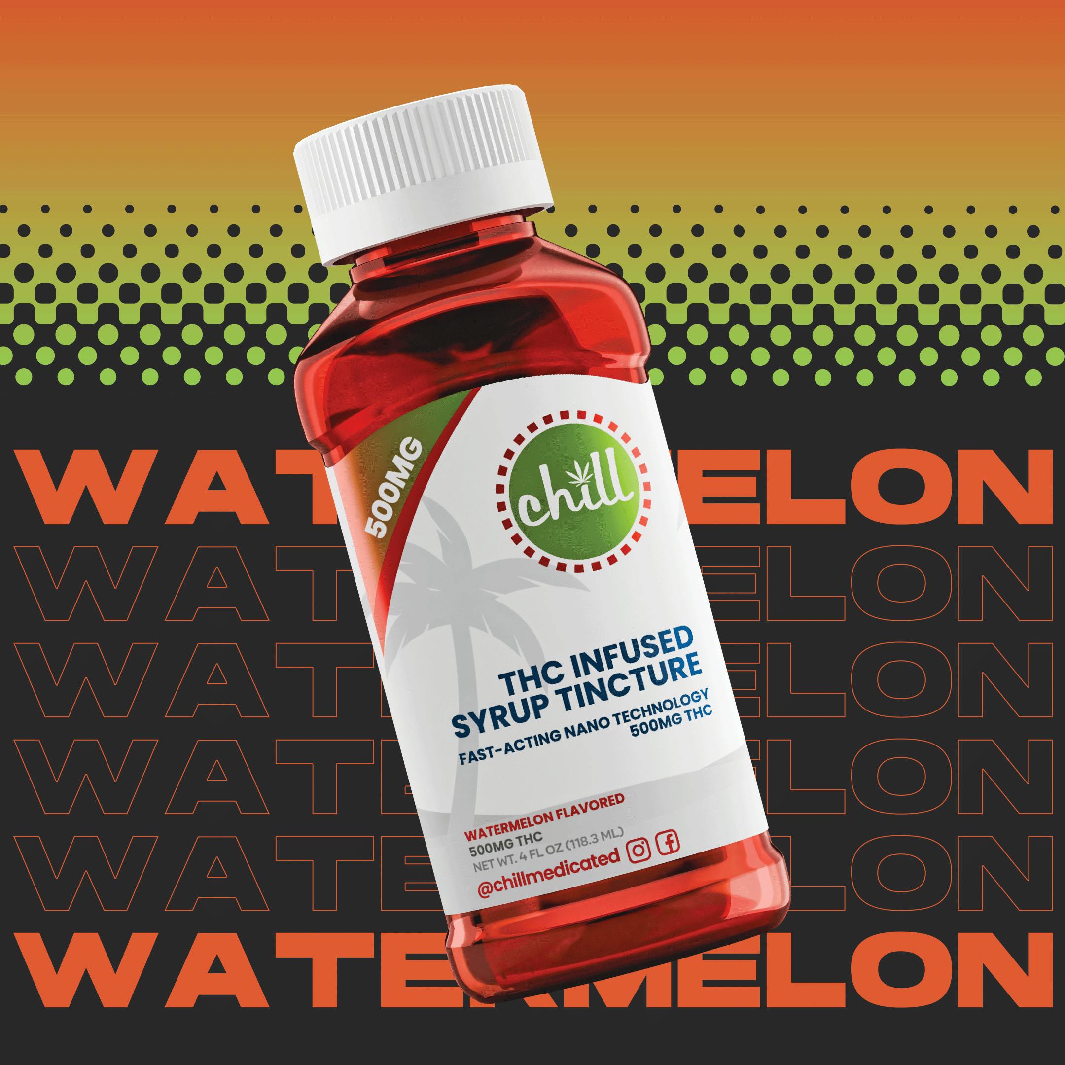 Watermelon | 500mg THC Syrup Tincture | Chill Medicated | REC - Chill ...