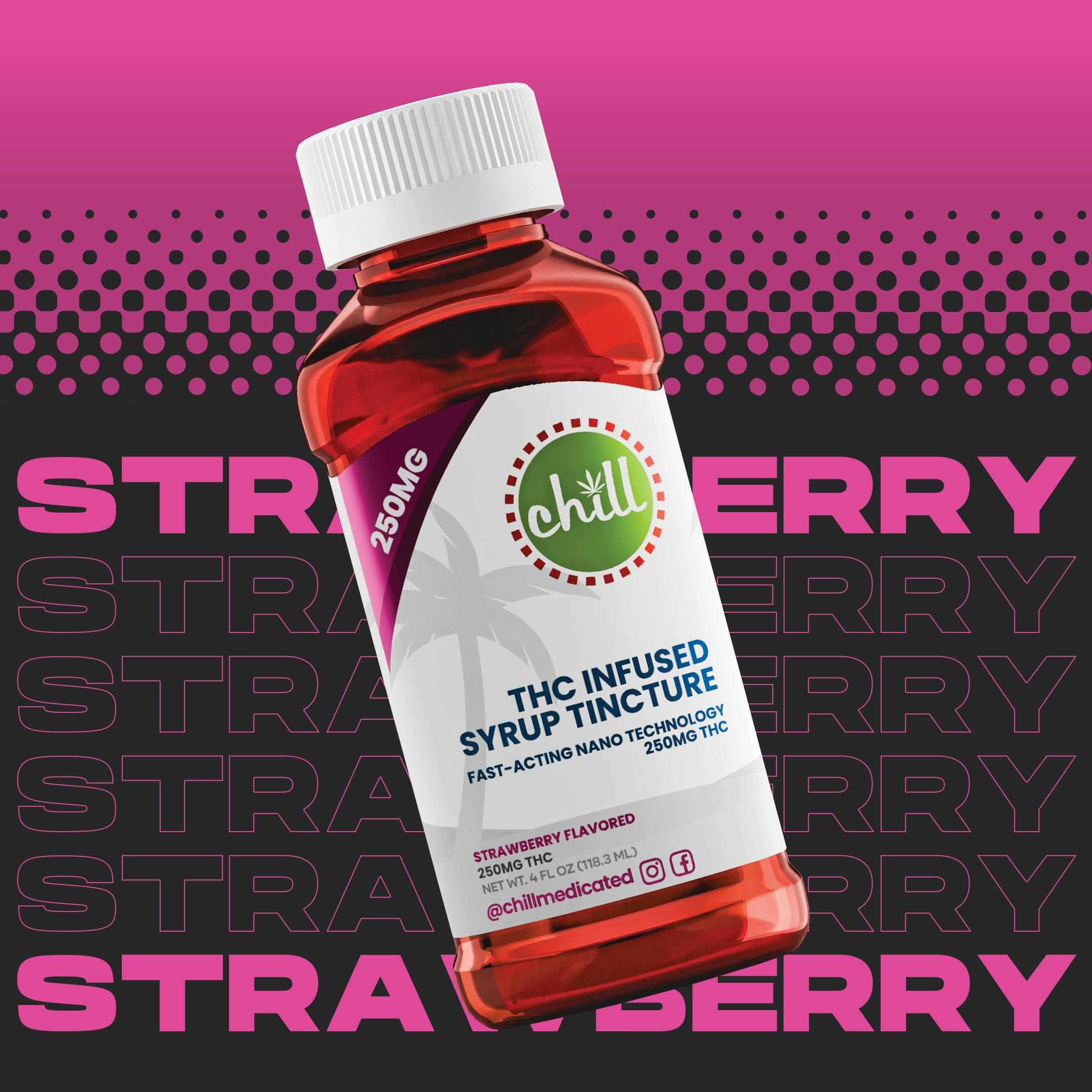 Strawberry | 250mg THC Syrup Tincture | Chill Medicated | REC - Chill ...