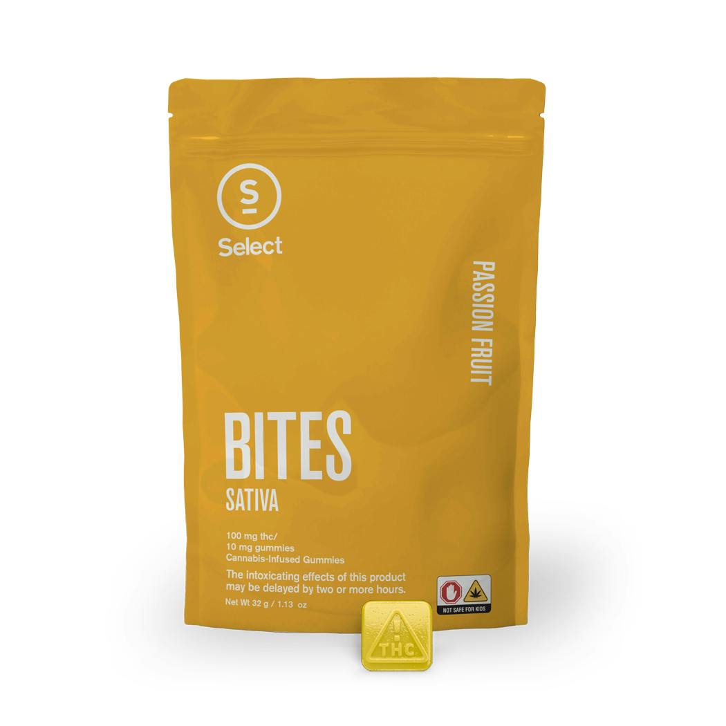 Passion Fruit Classic Bites 10pk (100mg) | Sativa - Select