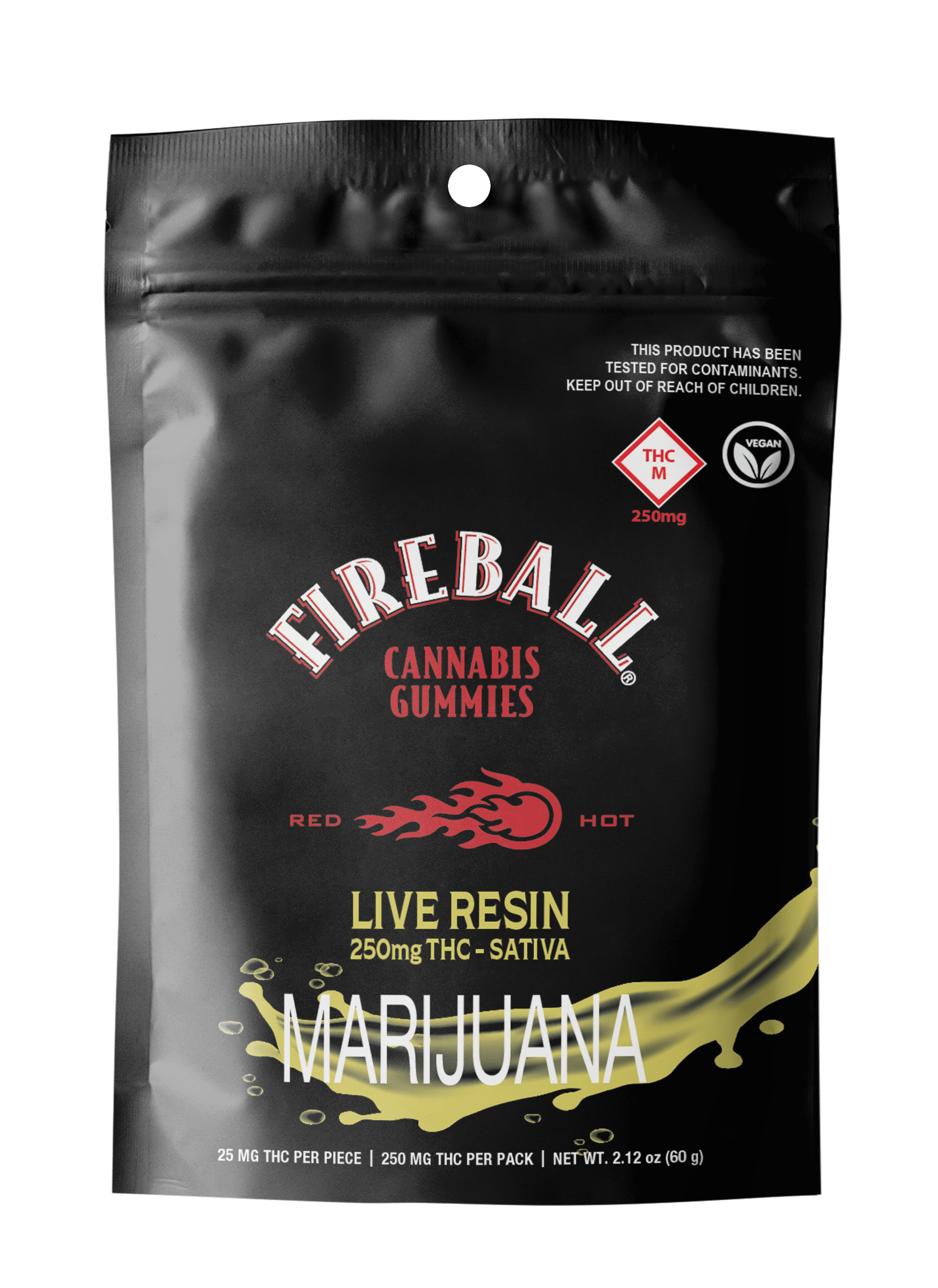 Fireball Whisky® 250mg THC Live Resin Cannabis Gummies - Smokiez Edibles