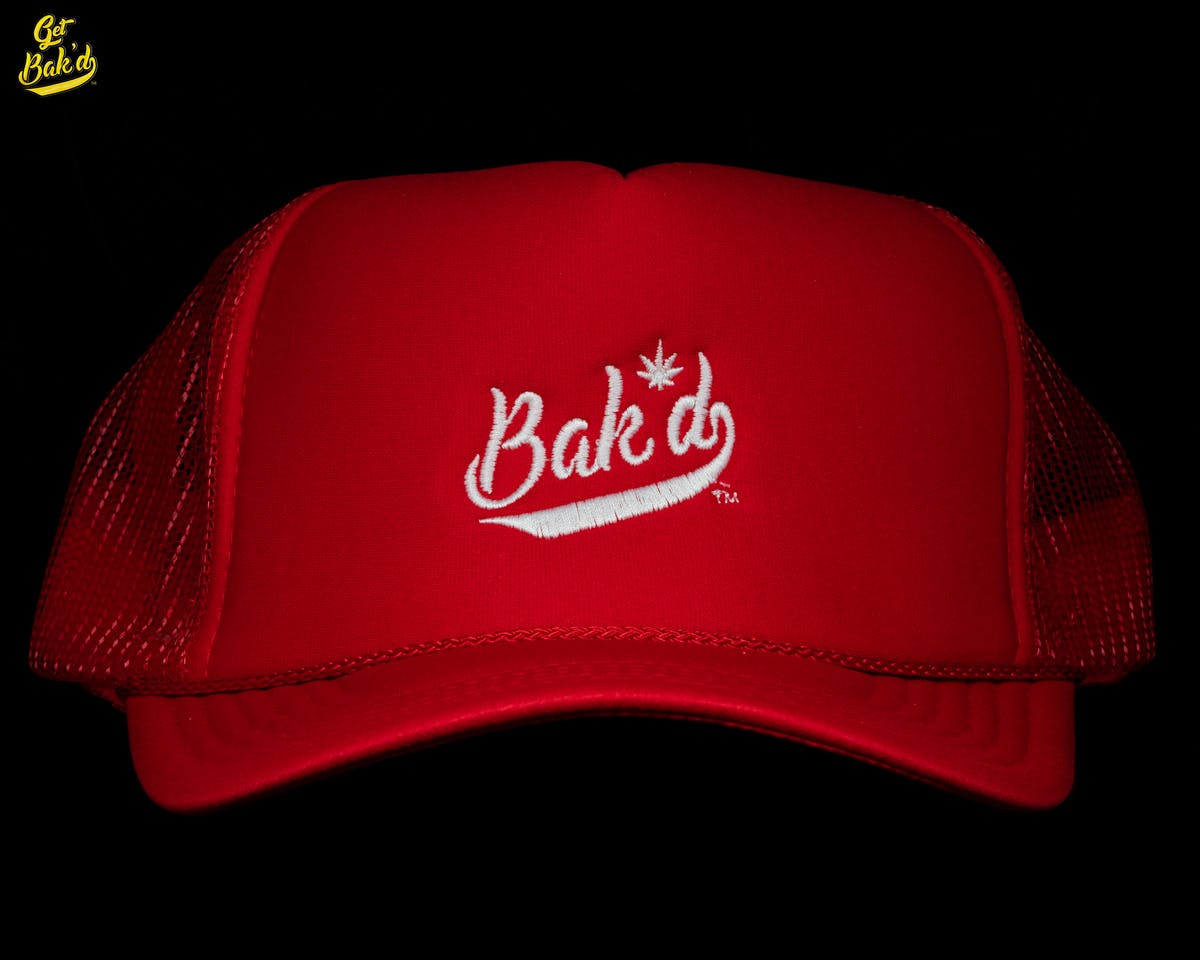 Bak'd Spirit Mesh Trucker Snapback Hat (Red) - Bak'd