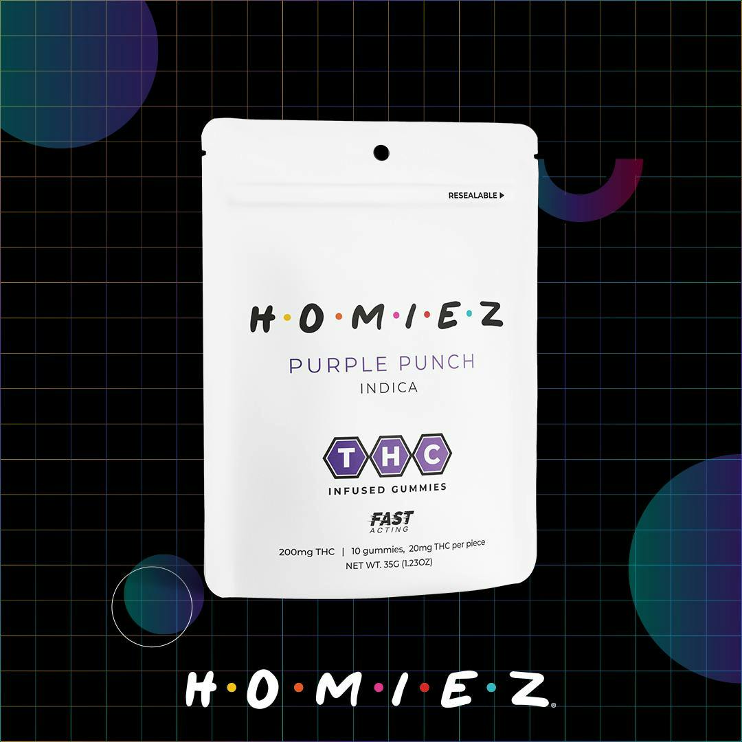 Purple Punch • 200MG Gummies • HOMIEZ • MED - Dispo