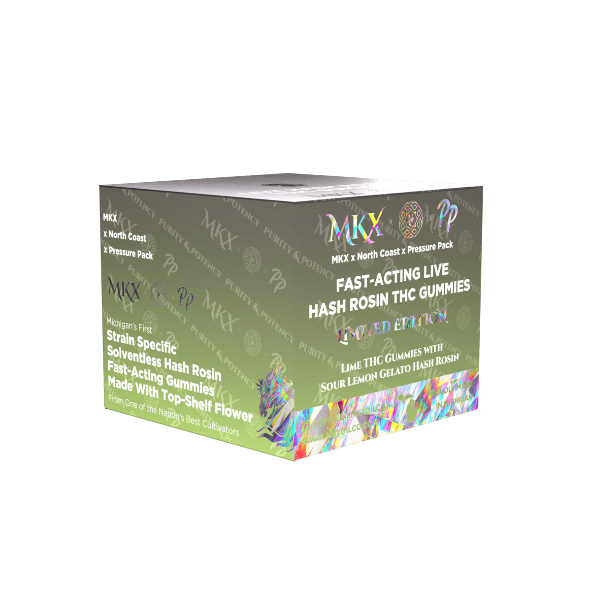 MKX Live Hash Rosin Gummies(100mg): Sour Lemon Gelato - MKX Oil Co