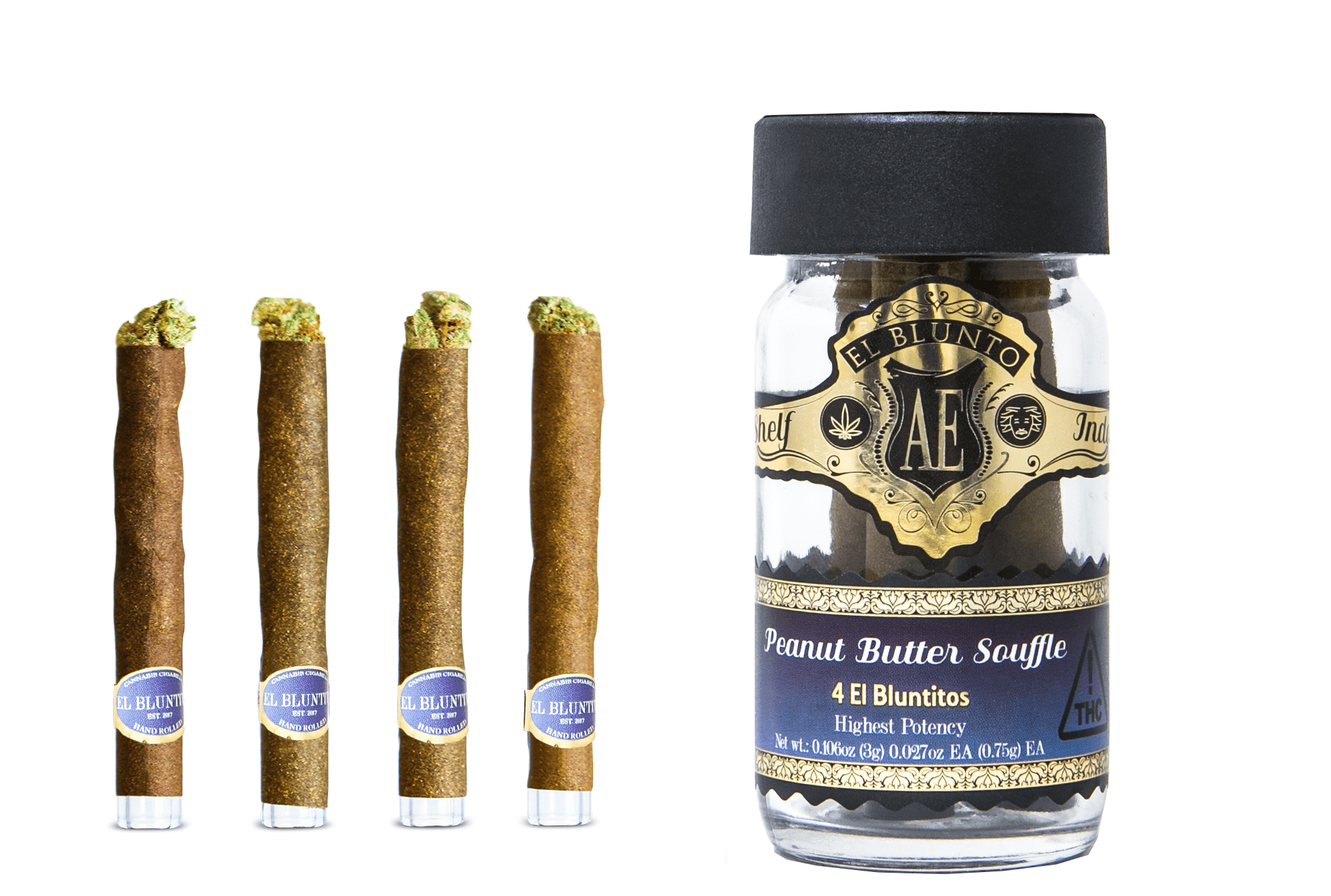 El Bluntito - 4-Pack - Peanut Butter Souffle - 4 x .75G [Mini Blunt ...