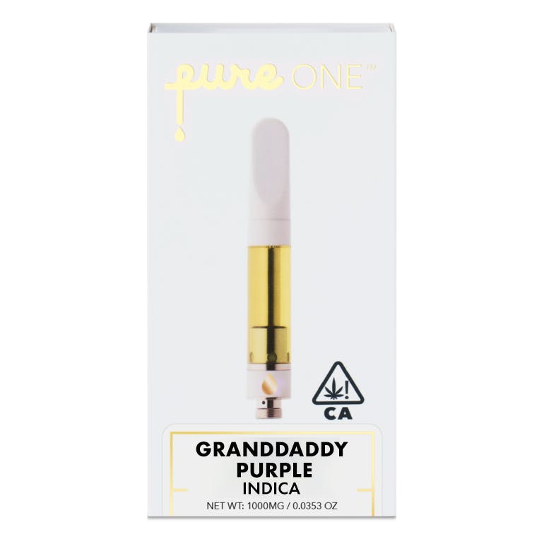 Pure Cannabis Extract 1g Cartridge - Granddaddy Purple - Indica - Pure Vape
