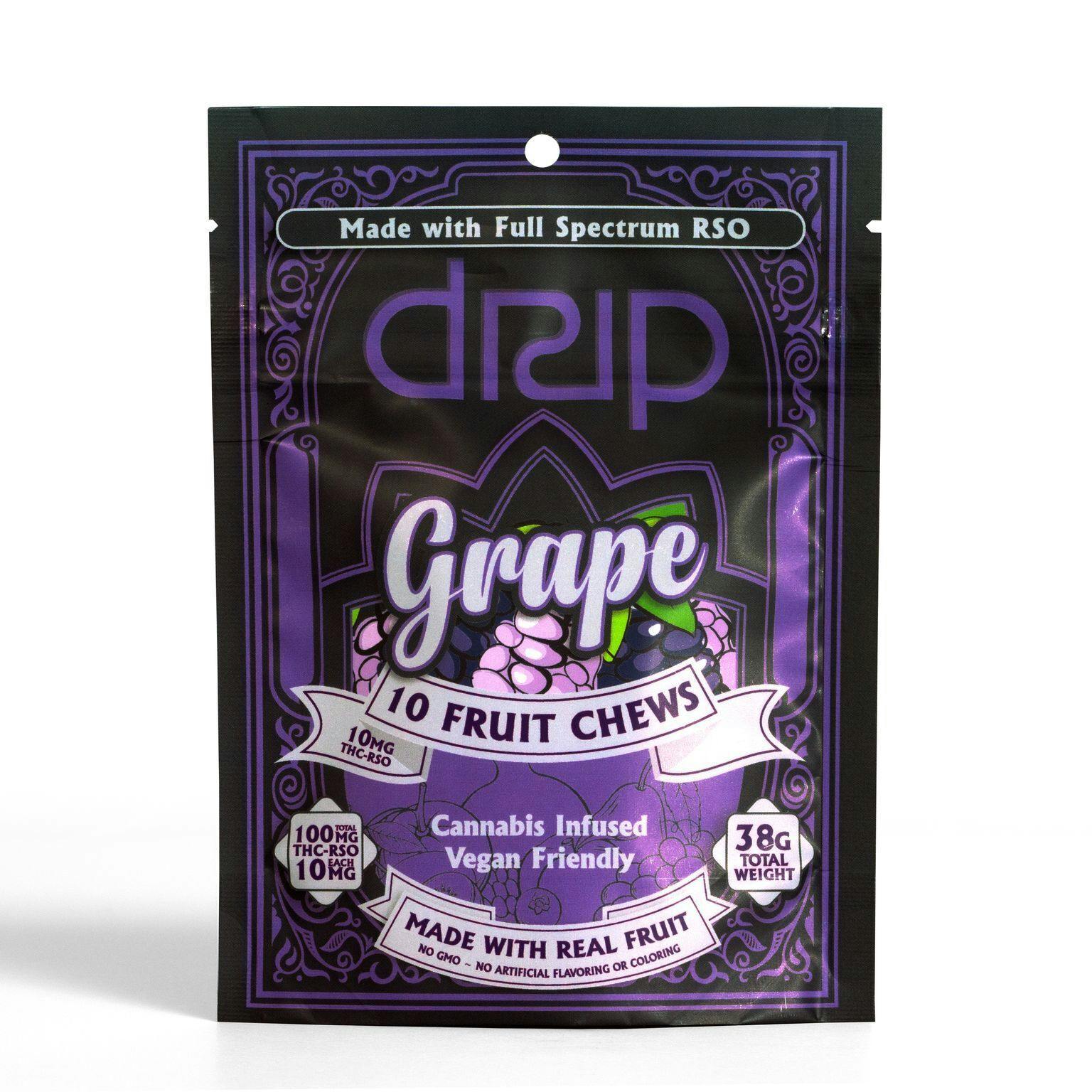Drip Fruit Chews - Grape 100mg RSO | Weedmaps