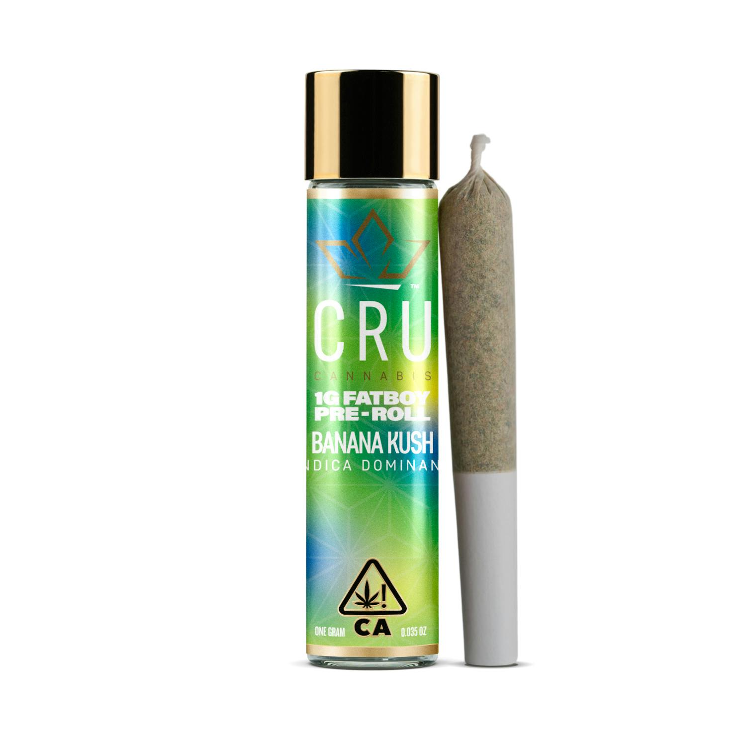Banana Kush (1G Fatboy Pre-Roll) - CRU Cannabis Banana Kush (1G Fatboy Pre-Roll) - CRU Cannabis