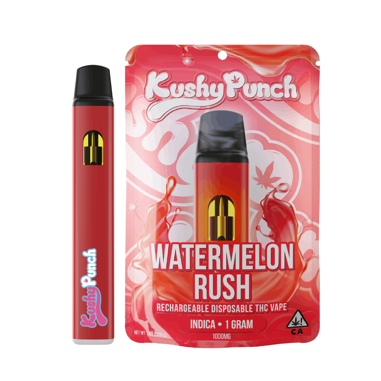 1G Kushy Punch Vape - Watermelon Rush - Kushy Punch