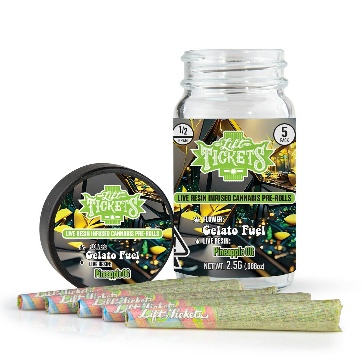Gelato Fuel x Pineapple OG - Infused Pre-Roll 5-Pack - Lift Tickets