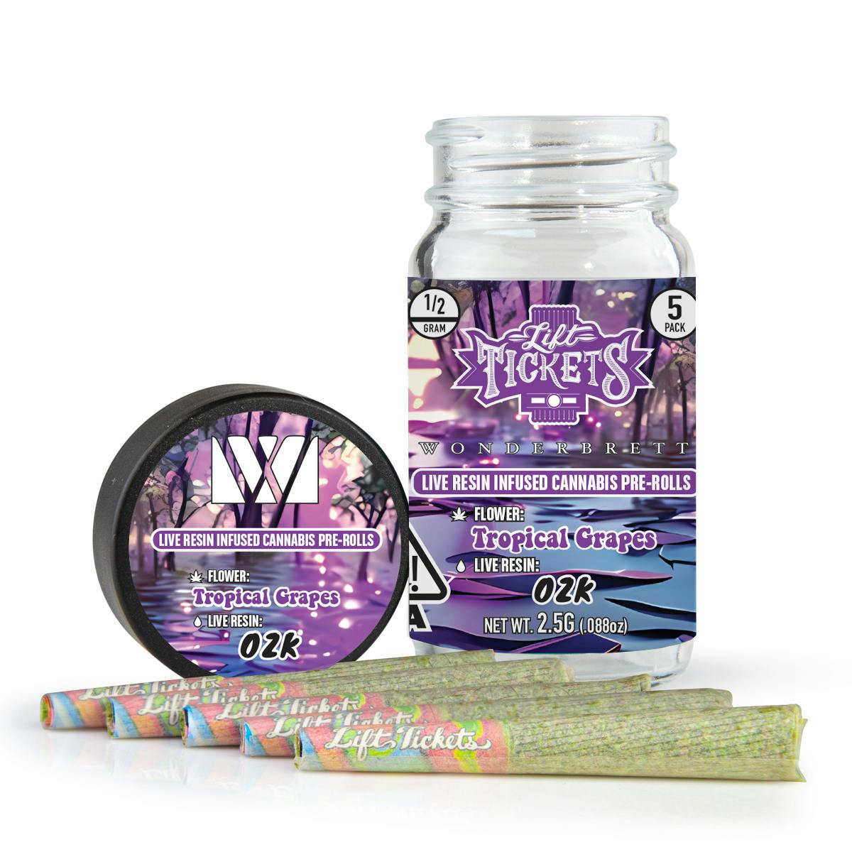 Tropical Grapes x OZK - Infused Pre-Roll 5-Pack - Lift Tickets