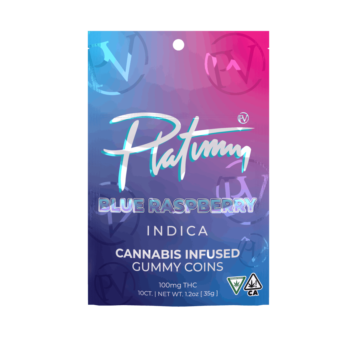 Platinum Vape 100mg Gummies - Blue Raz (Indica) - Platinum Vape