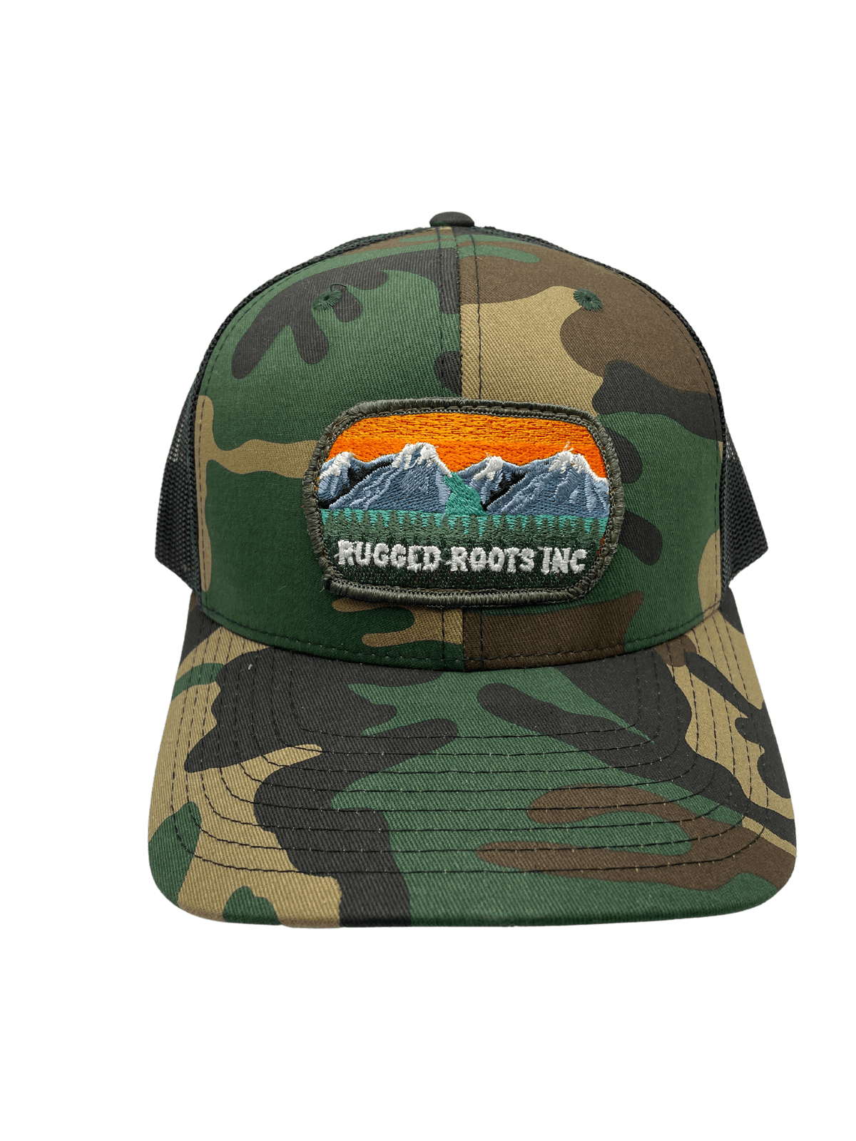 Rugged Roots | Trucker Hat Camo with Classic Logo - Rugged Roots