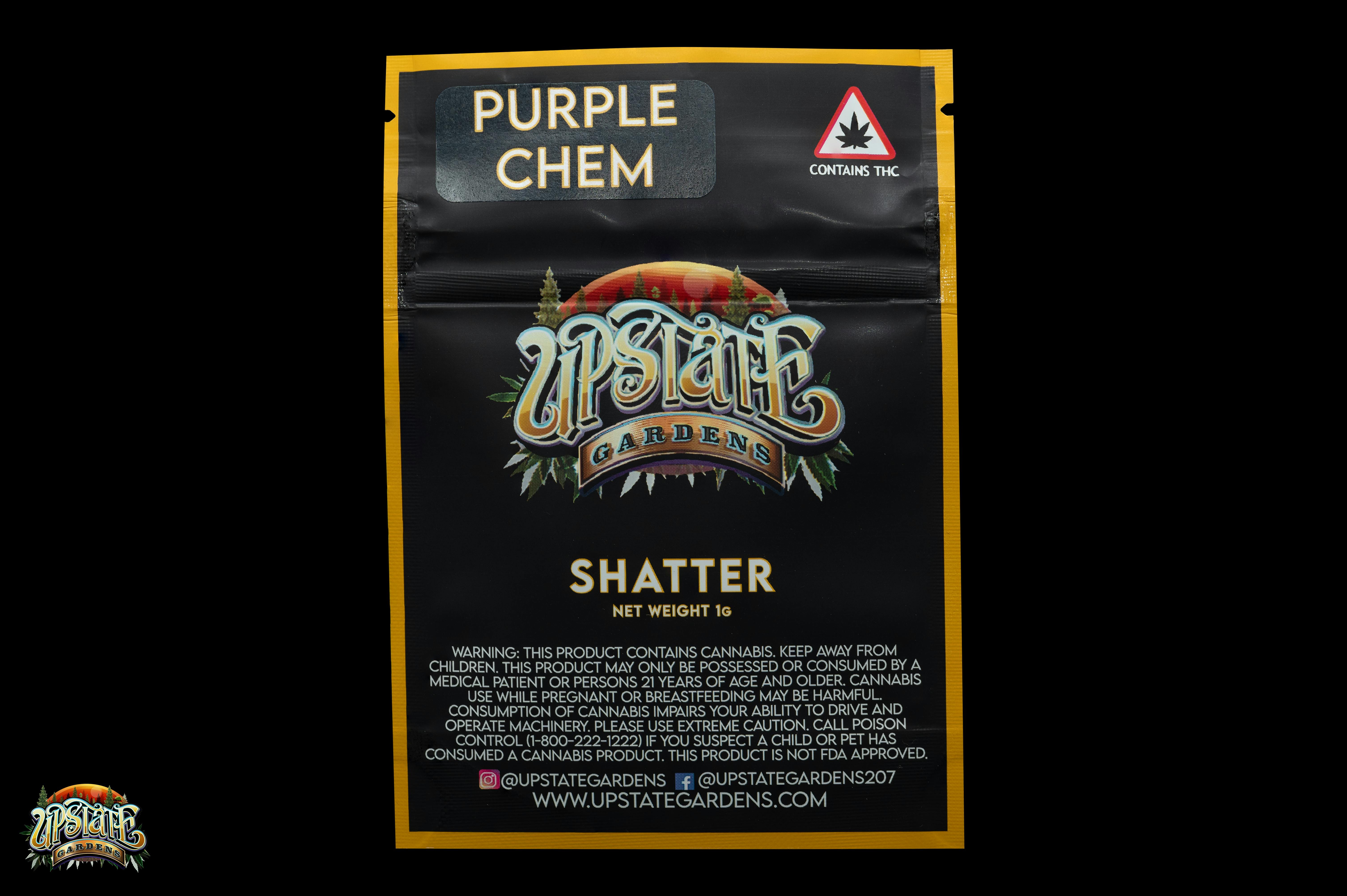 Shatter: 1g - Purple Chem - CRC - Upstate Gardens
