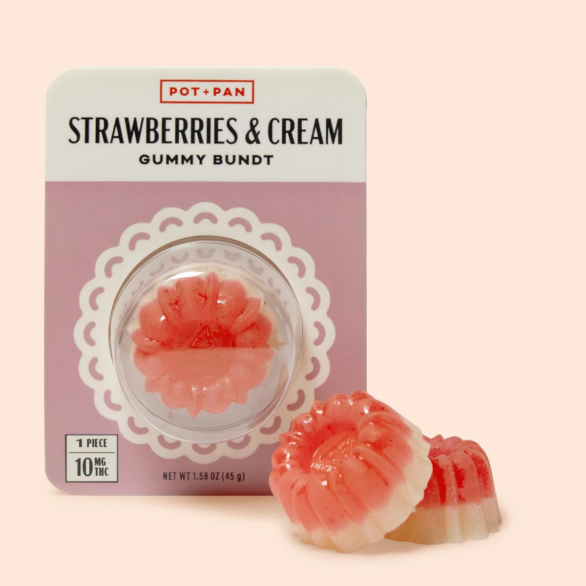 Pot + Pan | Strawberries & Cream Gummy Bundt | 1 piece (10mg) - Pot + Pan